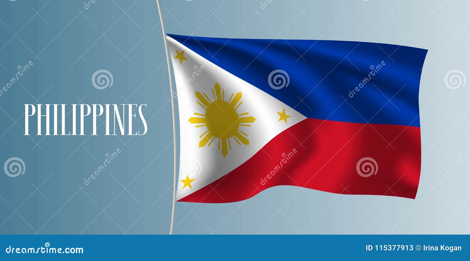Philippines Waving Flag Vector Illustration Stock Vector - Illustration ... Philippines Waving Flag Vector Illustration Stock Vector - Illustration ...