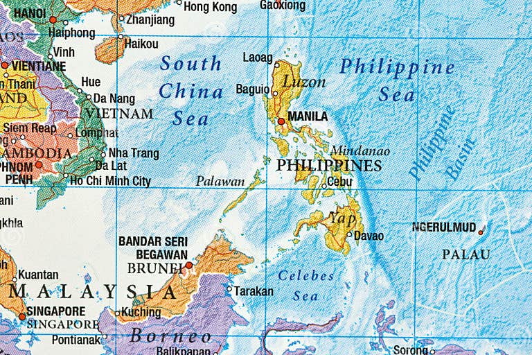 Philippines on the World Map Close-up Stock Image - Image of equator ...