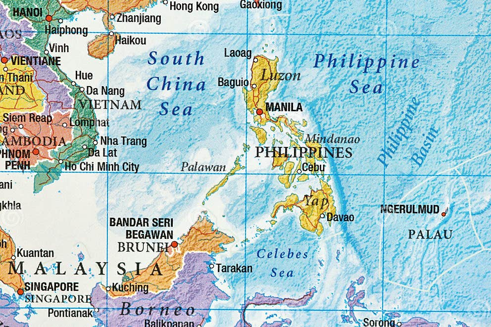 Philippines on the World Map Close-up Stock Image - Image of equator ...