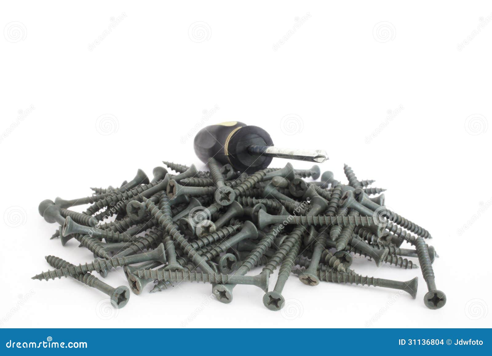 Philips Head Driver on a Pile of Screws Stock Photo - Image of macro ...
