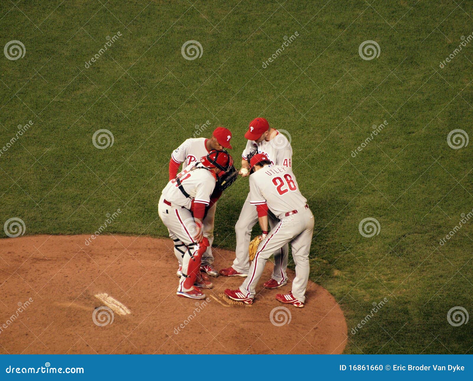 Phillies Infield Talks with Pitcher Ryan Madson Editorial Image - Image ...