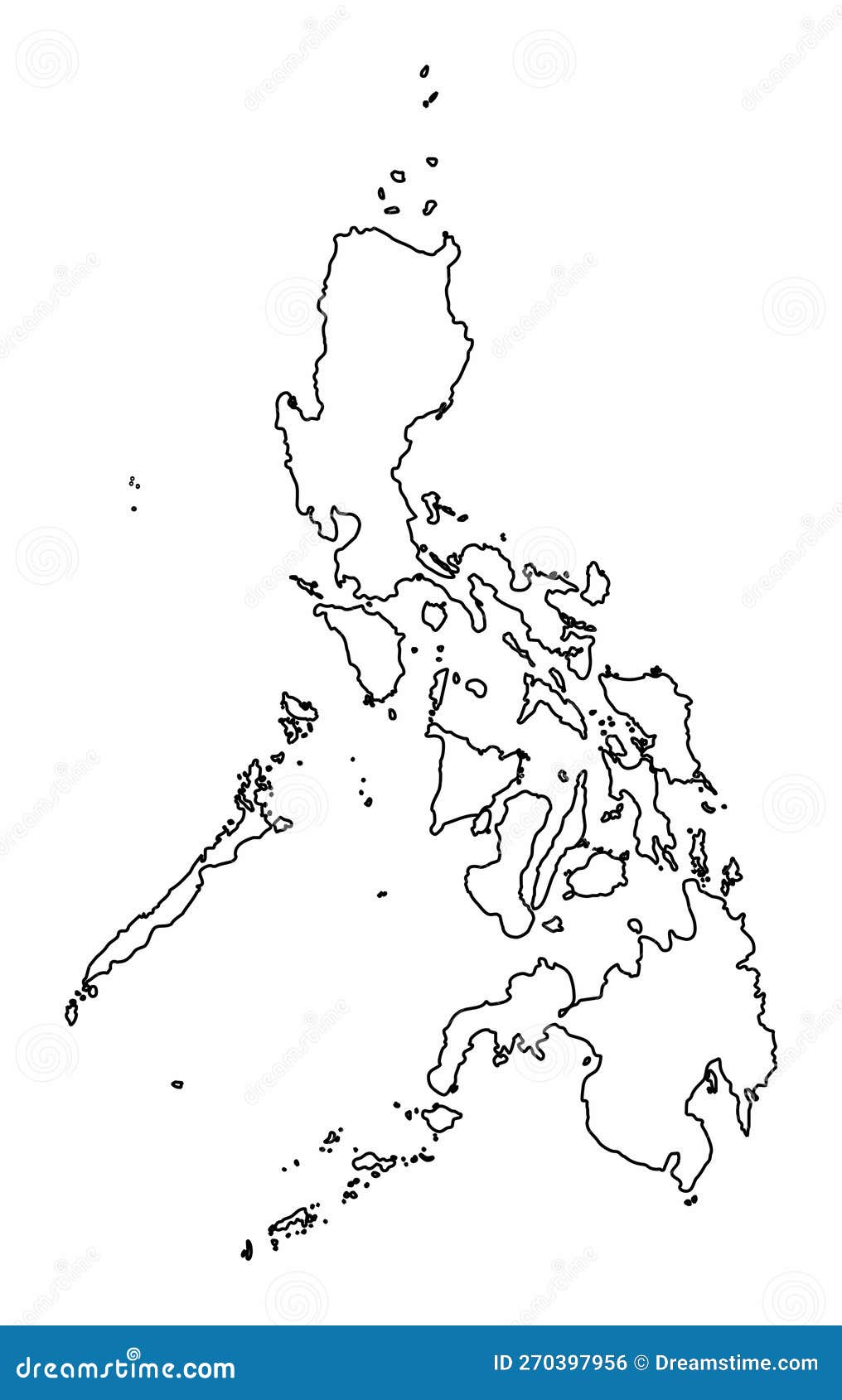 Phillipines outline map stock vector. Illustration of country - 270397956