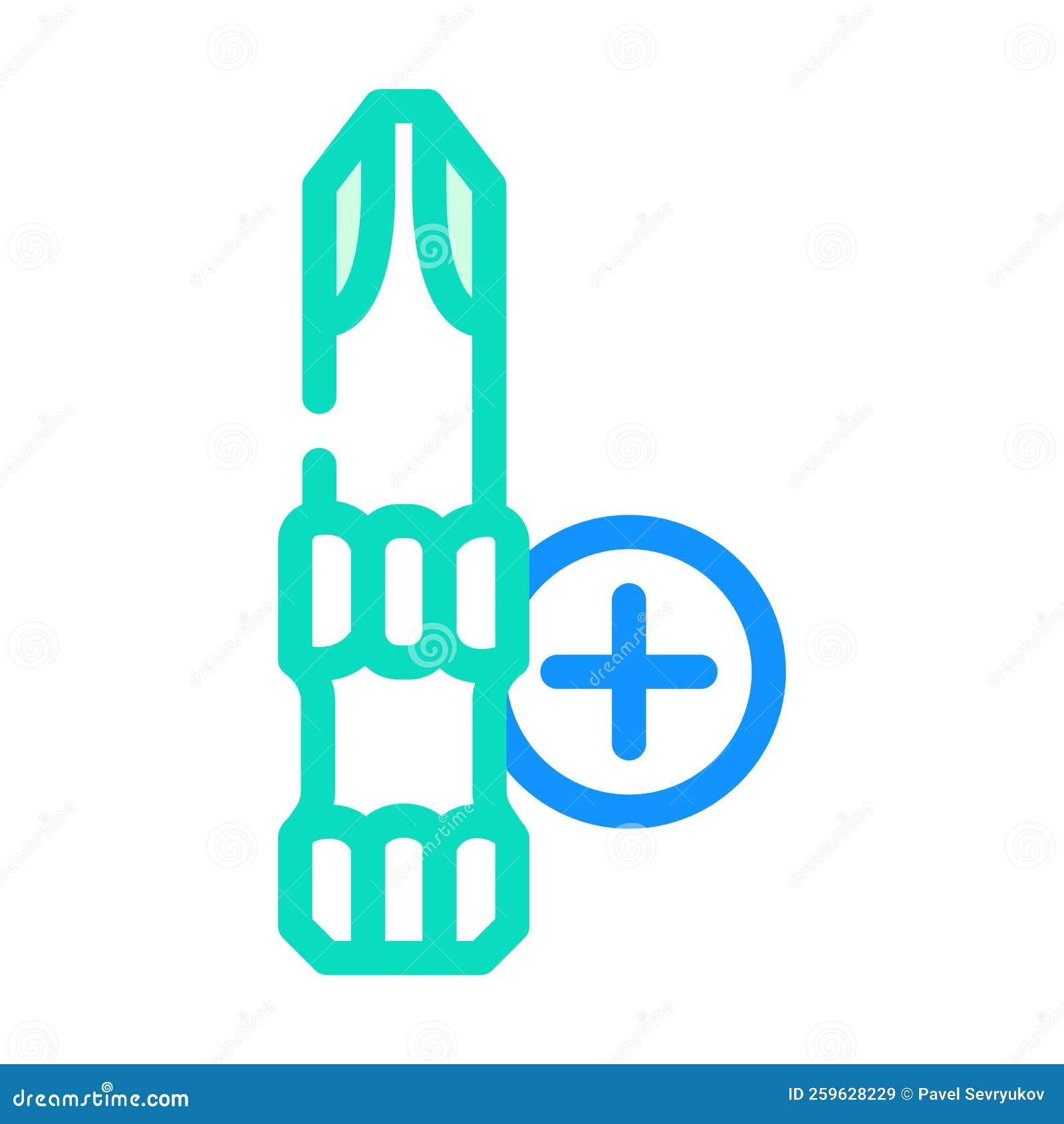 Phillips Head Screwdriver Bit Color Icon Vector Illustration Stock ...