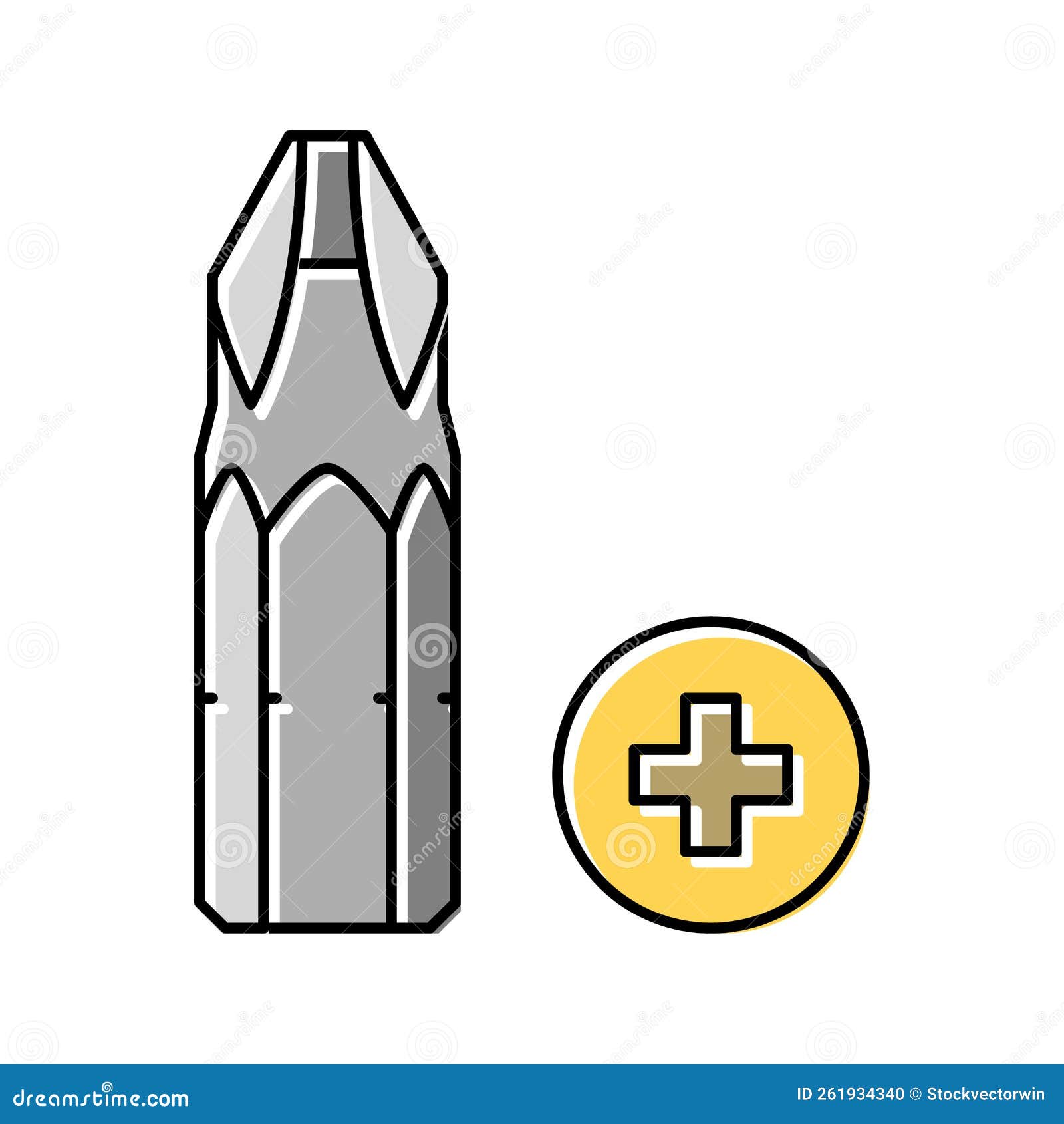 Phillips Head Screwdriver Bit Color Icon Vector Illustration Stock ...