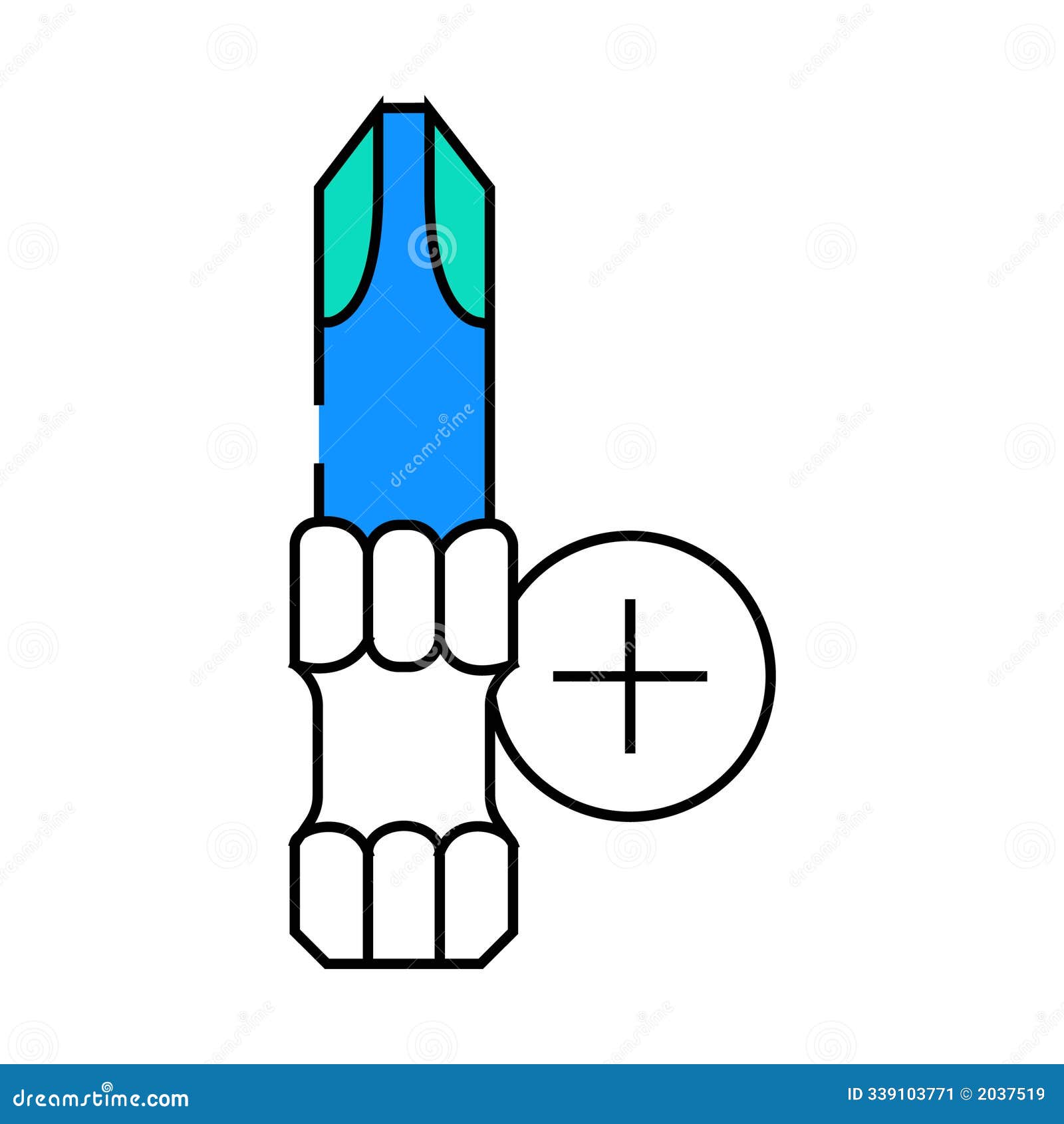 Phillips Head Screwdriver Bit Icon Color Illustration Stock Vector ...