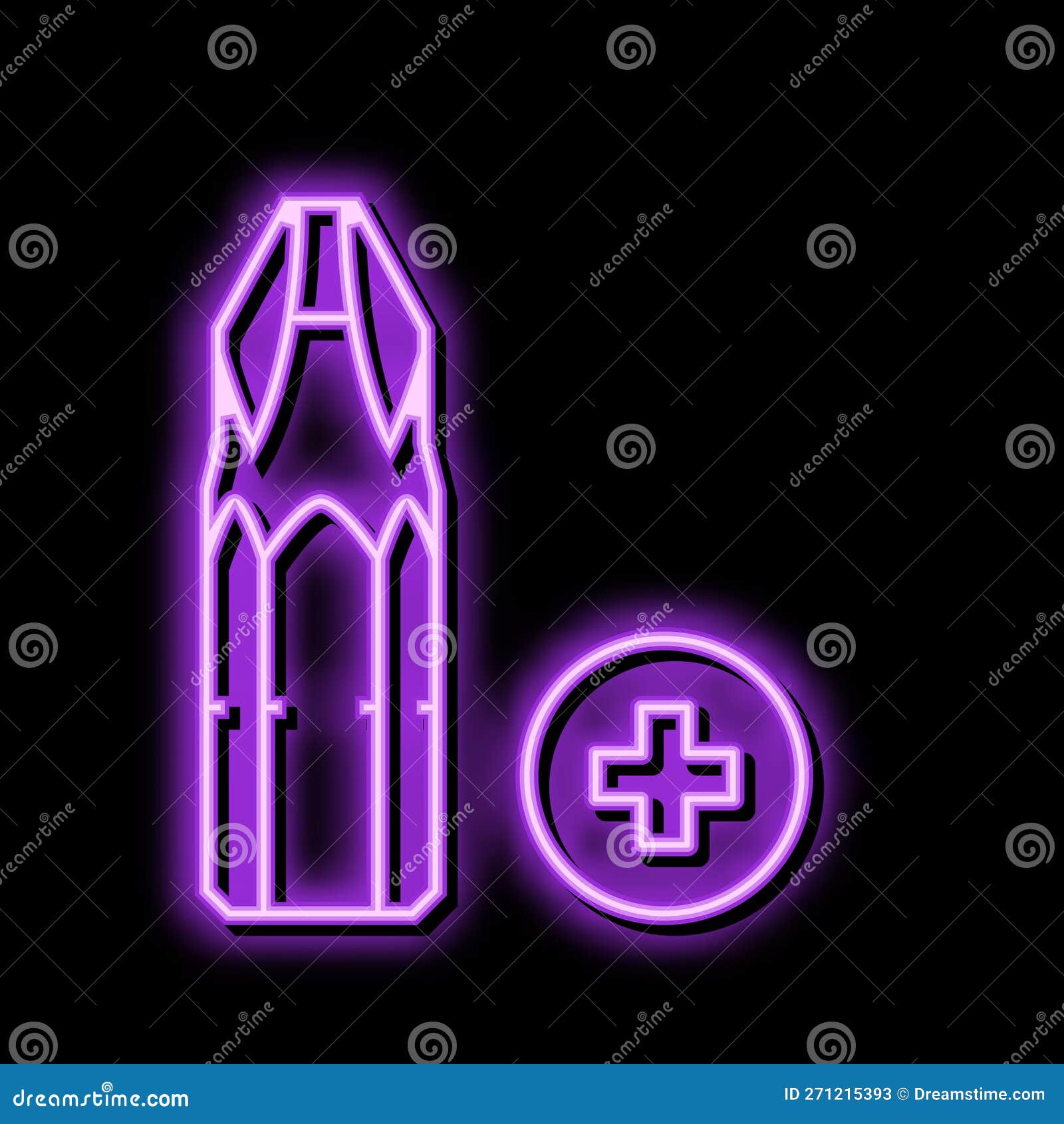 Phillips Head Screwdriver Bit Neon Glow Icon Illustration Stock Vector ...