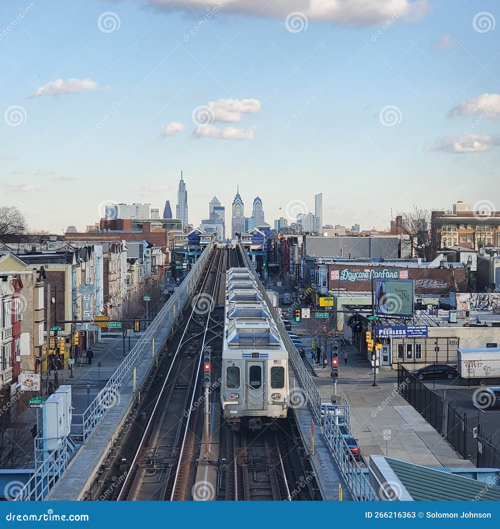 Philly El Train with and Urban Back Drop. Editorial Stock Photo - Image ...