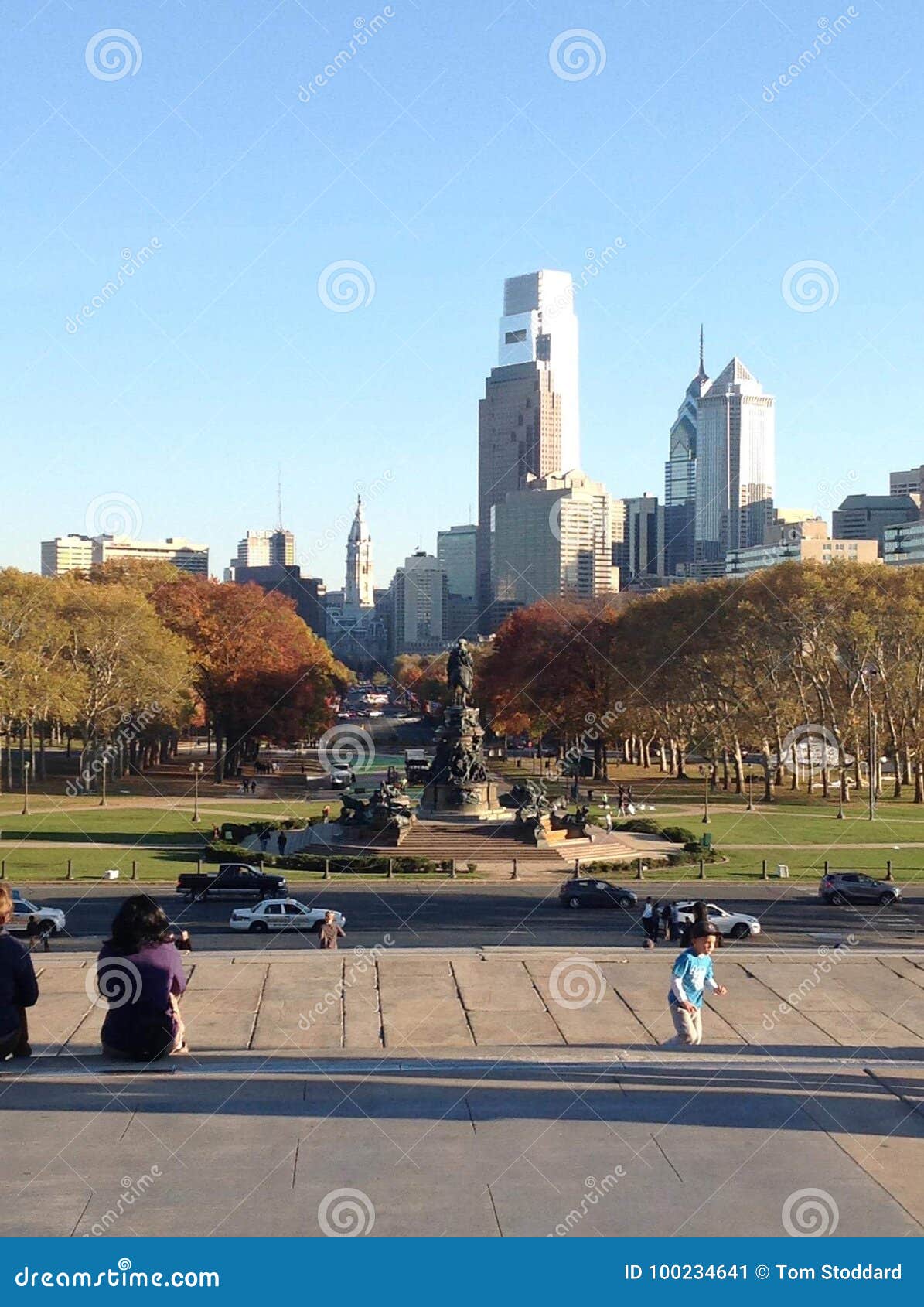 Philly skyline editorial photo. Image of skyline, sunset - 100234641