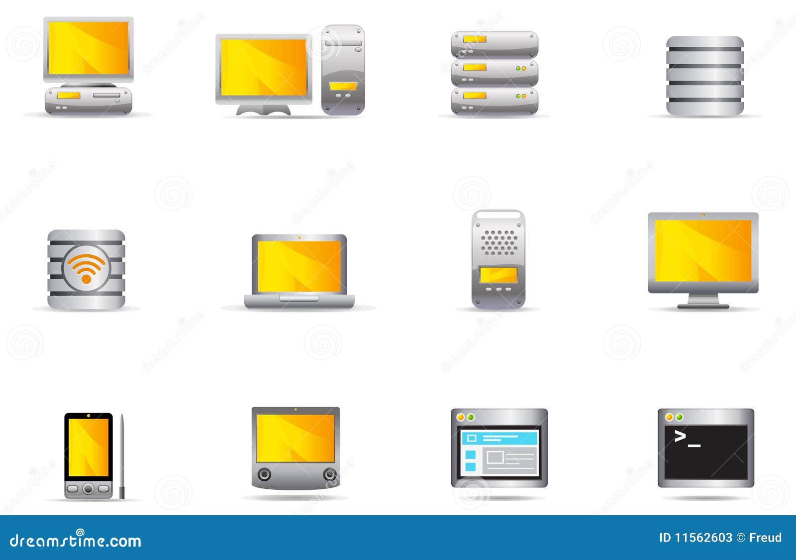 Philos Icons - Set 16 | Computer & Server Stock Illustration ...
