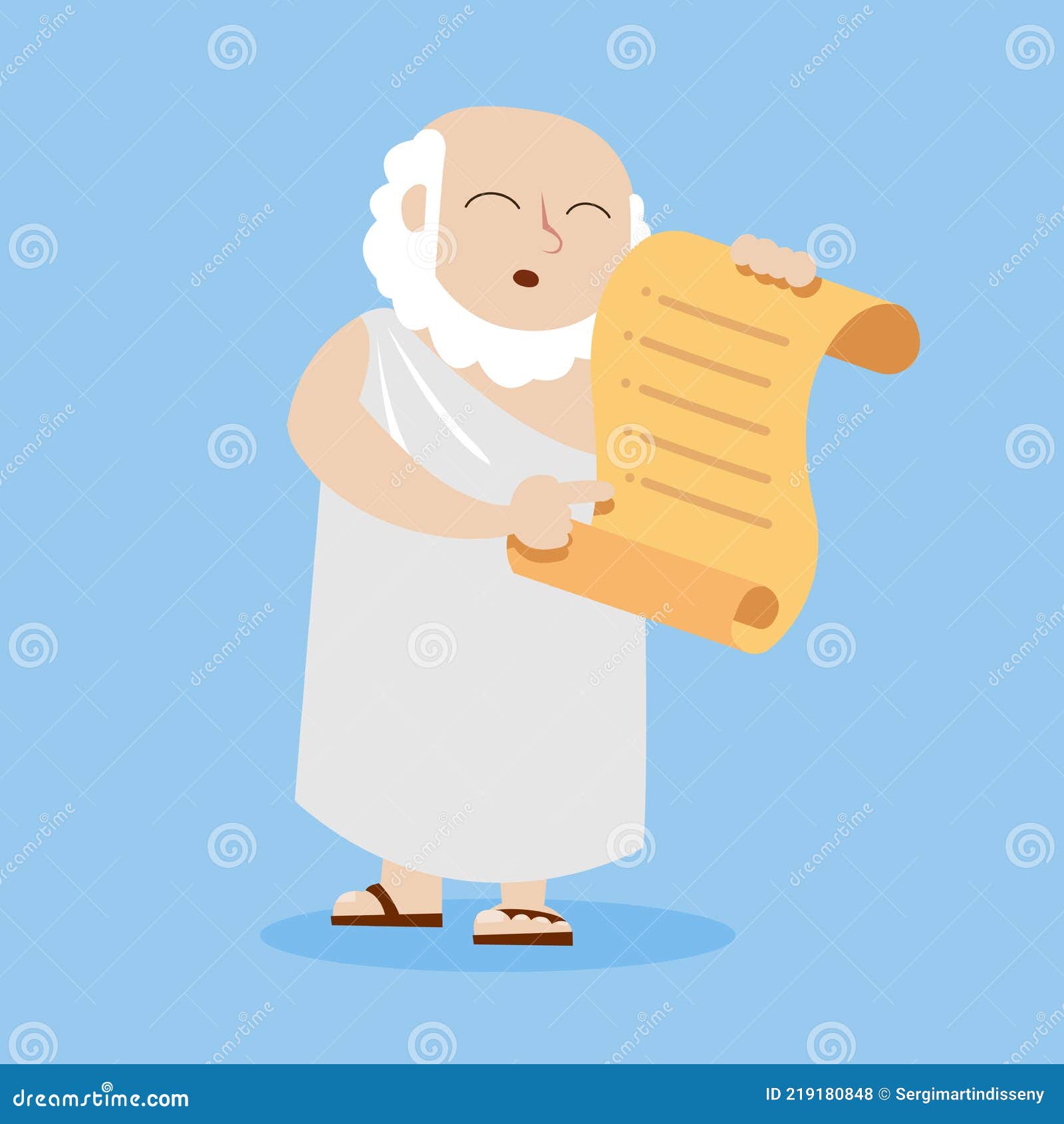 Archimedes Character Say Eureka In Bath Landing Page Template. Idea ...
