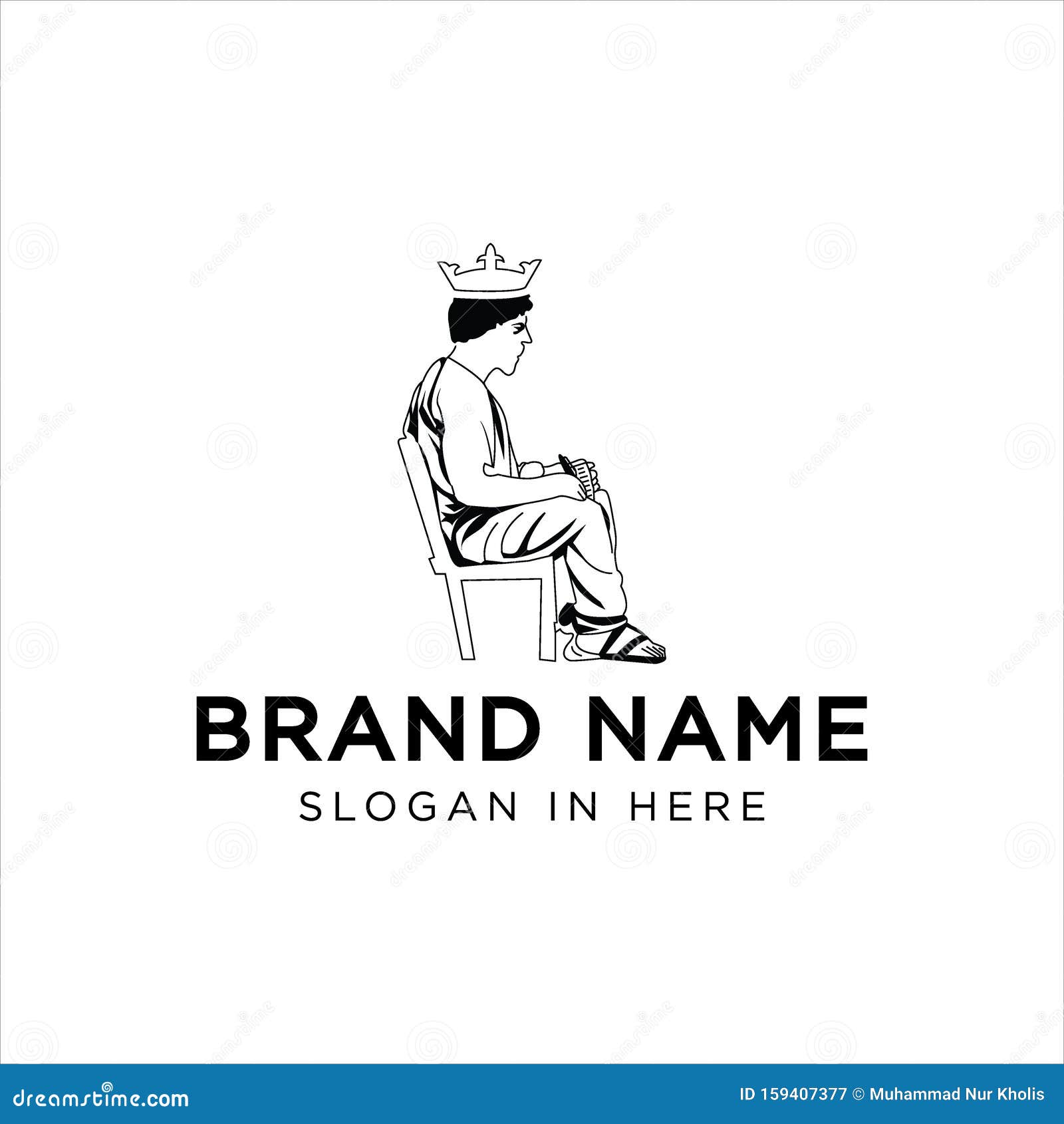 Philosopher Logo with a Person Sitting Illustration Stock Vector ...