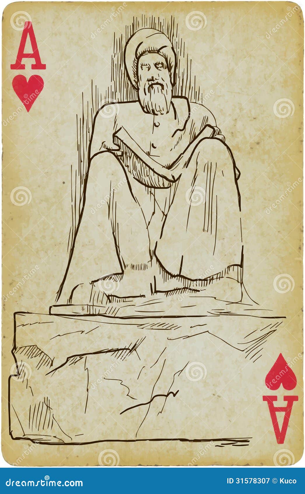 Drawing Of Philosopher Voltaire Sculpture On Abstract Background ...