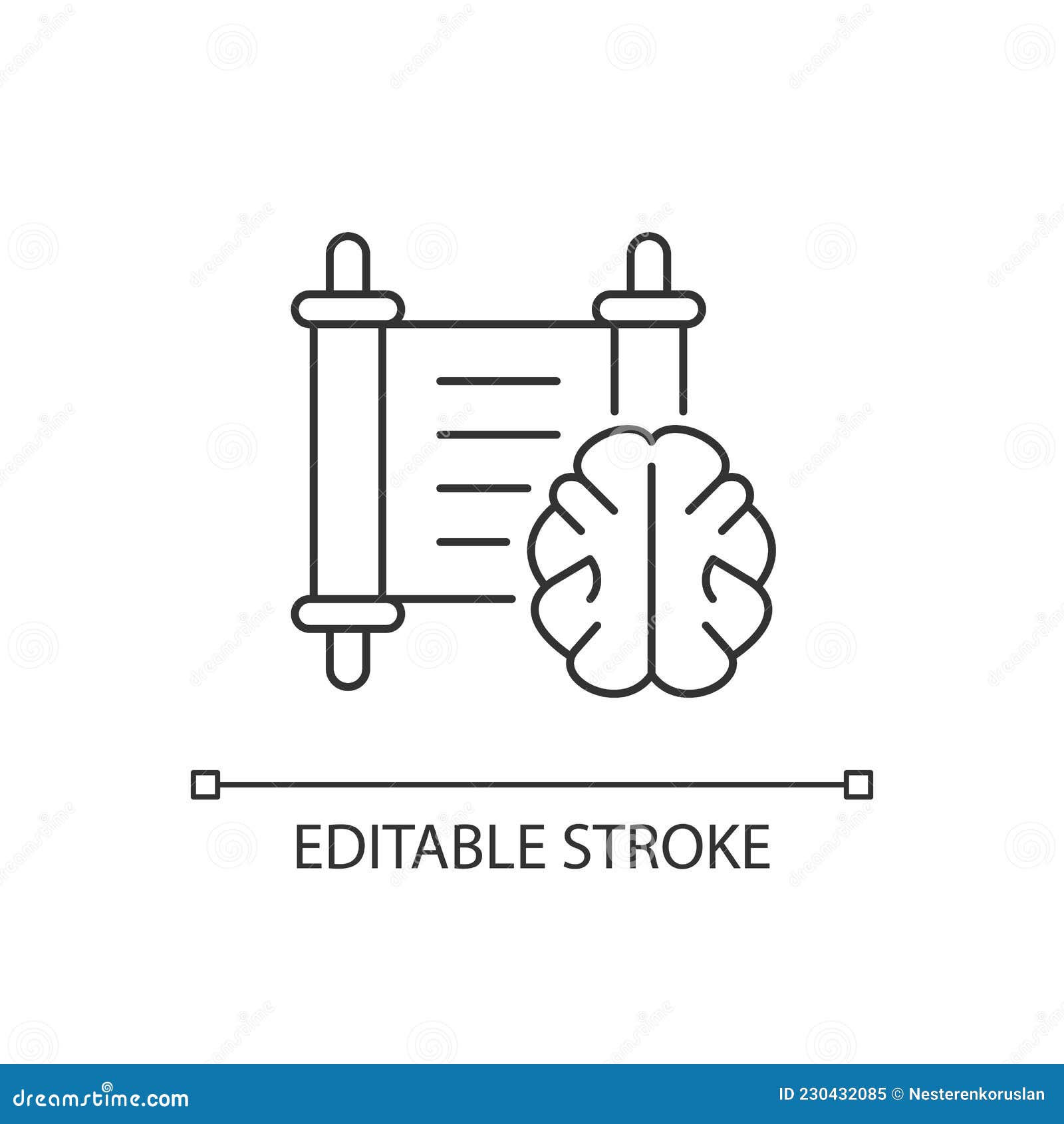 Linear Manuscript Icon From Education Outline Collection. Thin Line ...