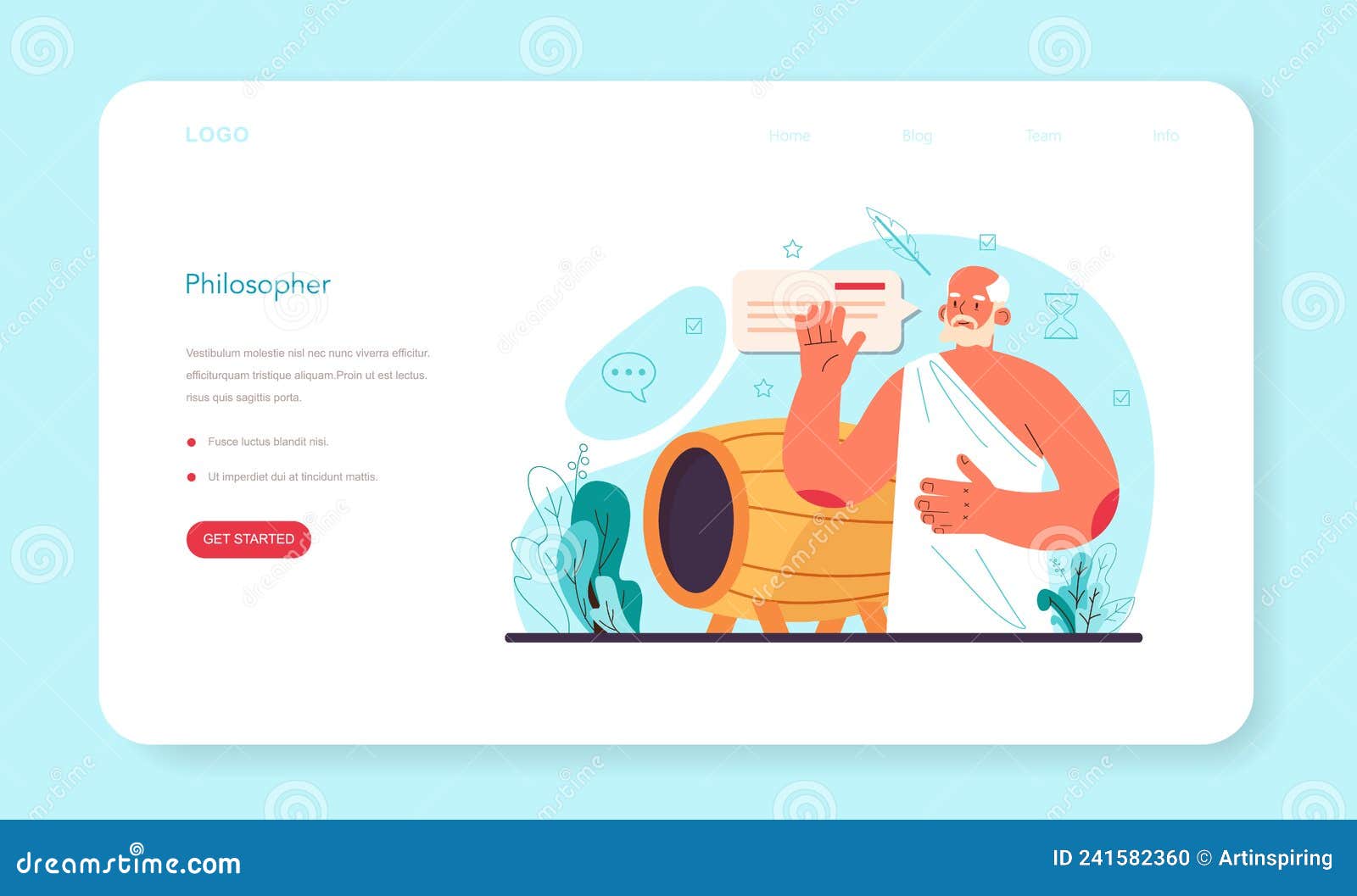 Philosophy Web Banner or Landing Page. Ancient Study of General Stock ...