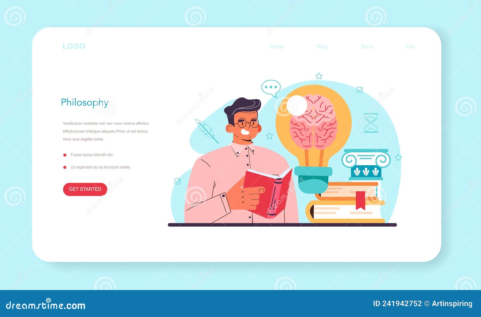 Philosophy Web Banner or Landing Page. Ancient Study of General Stock ...