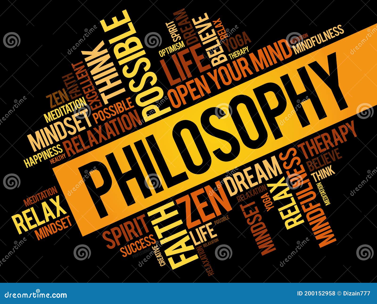 Philosophy word cloud stock illustration. Illustration of cloud - 200152958