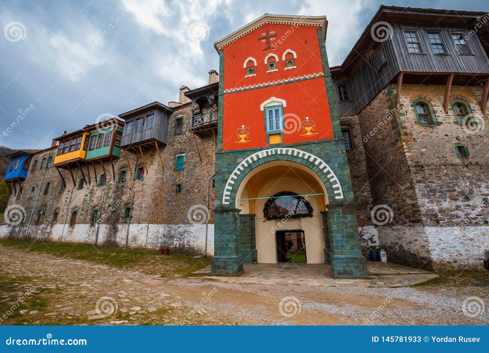 Philotheou Monastery on the Mount Athos Stock Image - Image of athos ...