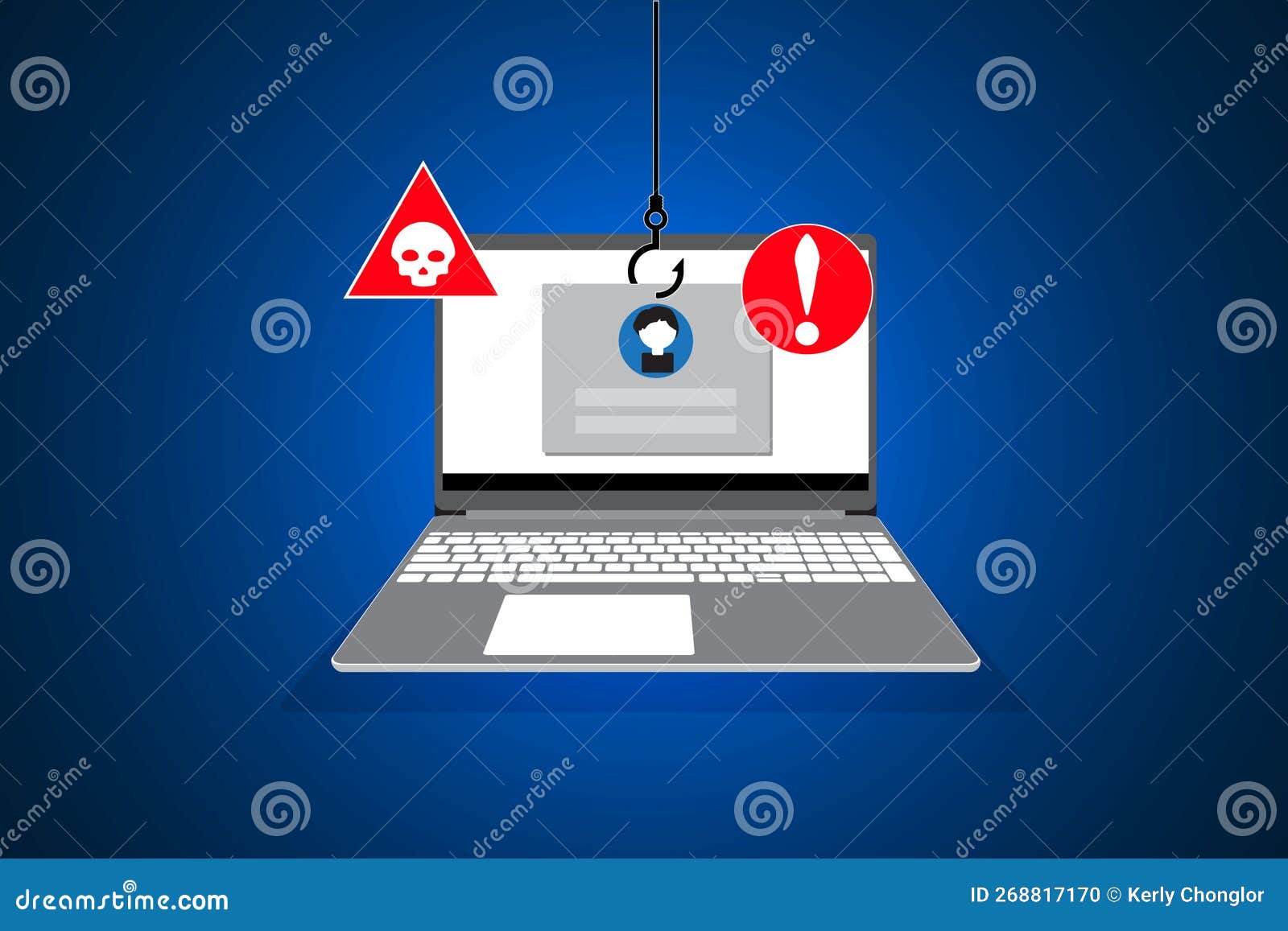 Phishing Attack Laptop Warning Technology Abstract. Stock Photo - Image ...