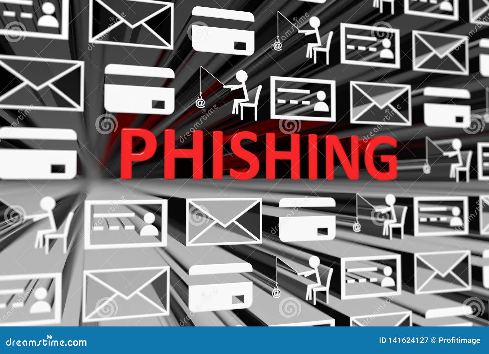 PHISHING Concept Blurred Background Stock Illustration - Illustration ...
