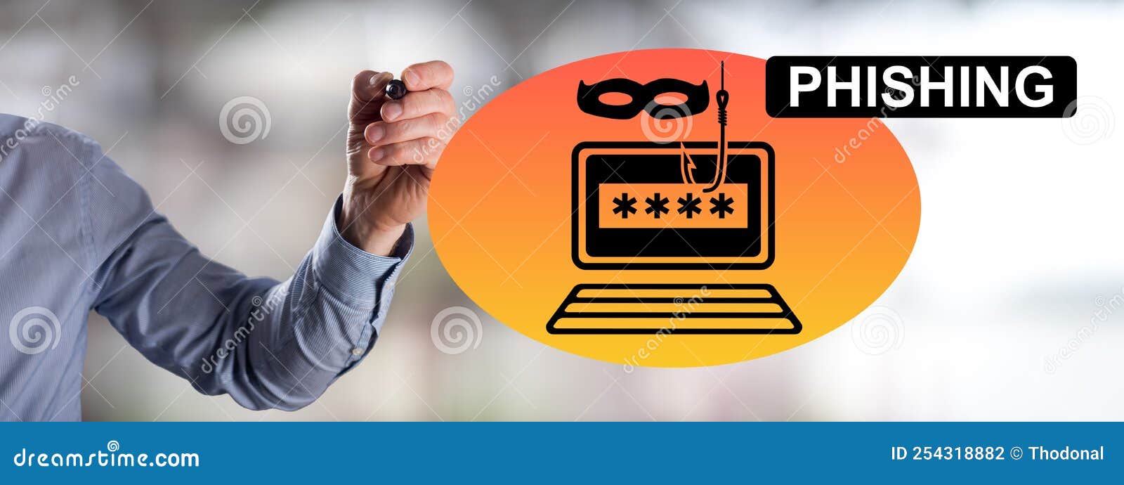 Phishing Concept Drawn by a Man Stock Illustration - Illustration of ...
