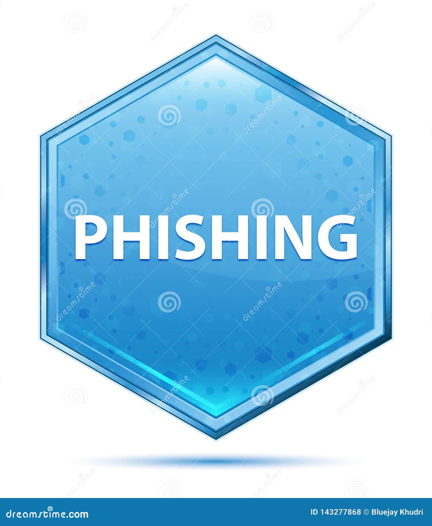 Phishing Crystal Blue Hexagon Button Stock Illustration - Illustration ...