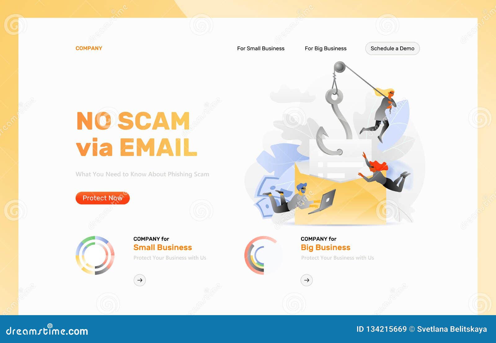 Phishing Email Attack Design Template Stock Vector - Illustration of ...