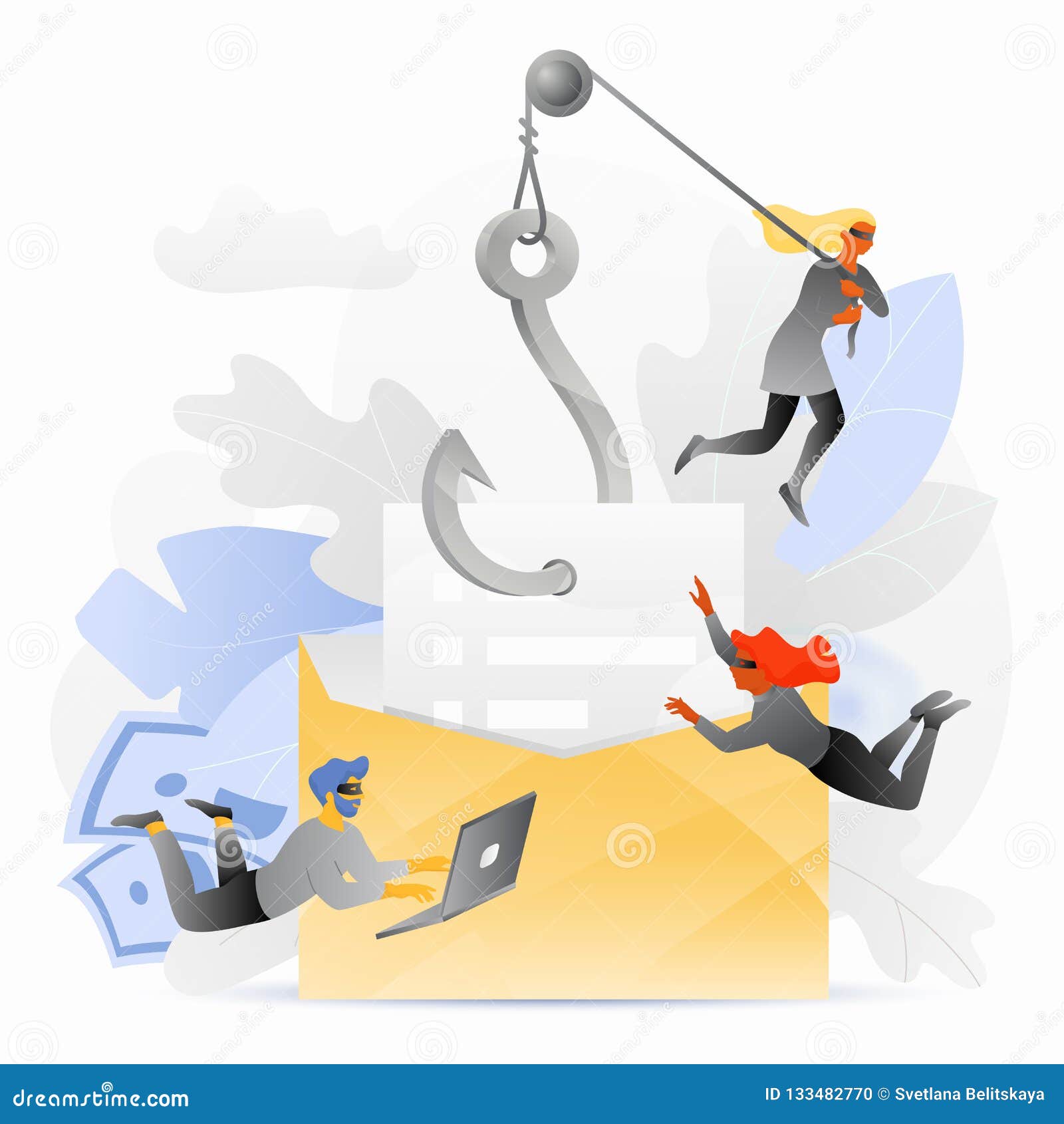 Phishing Email Attack Illustration Stock Vector - Illustration of fraud ...
