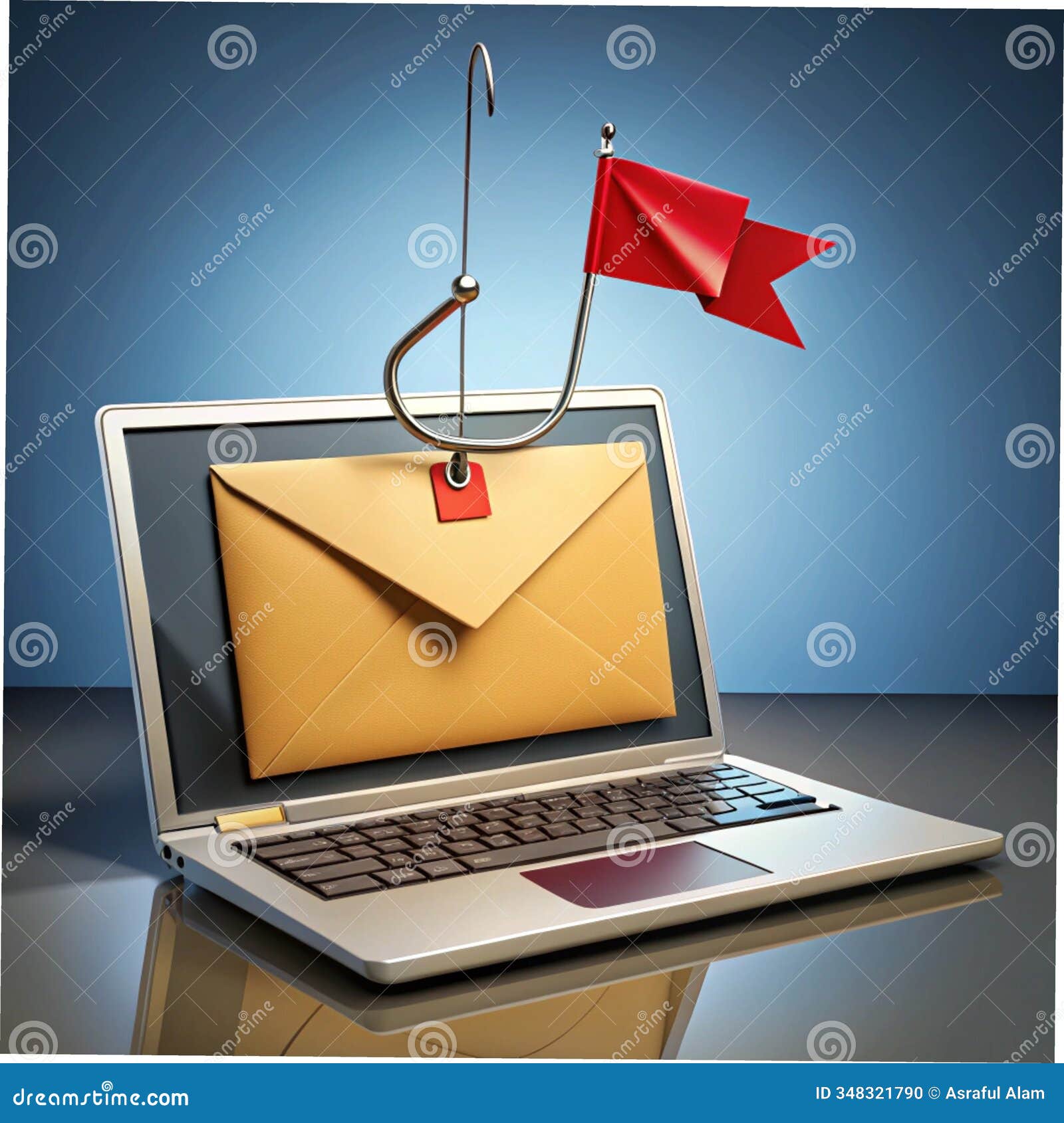 Phishing Email Attack Showing an Email with a Bait and a Suspicious Red ...