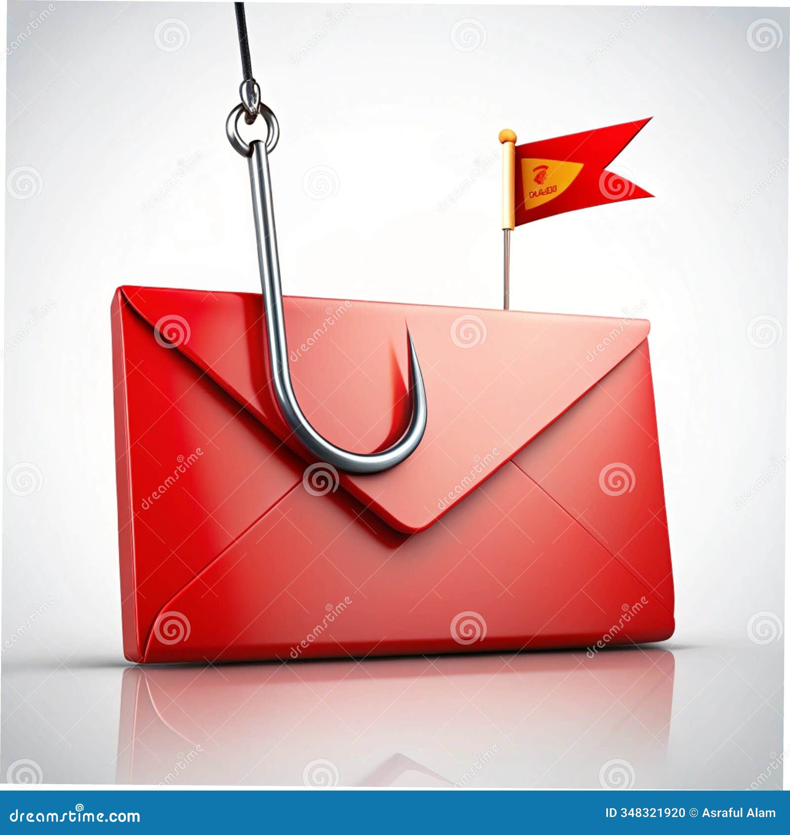 Phishing Email Attack Showing an Email with a Bait and a Suspicious Red ...