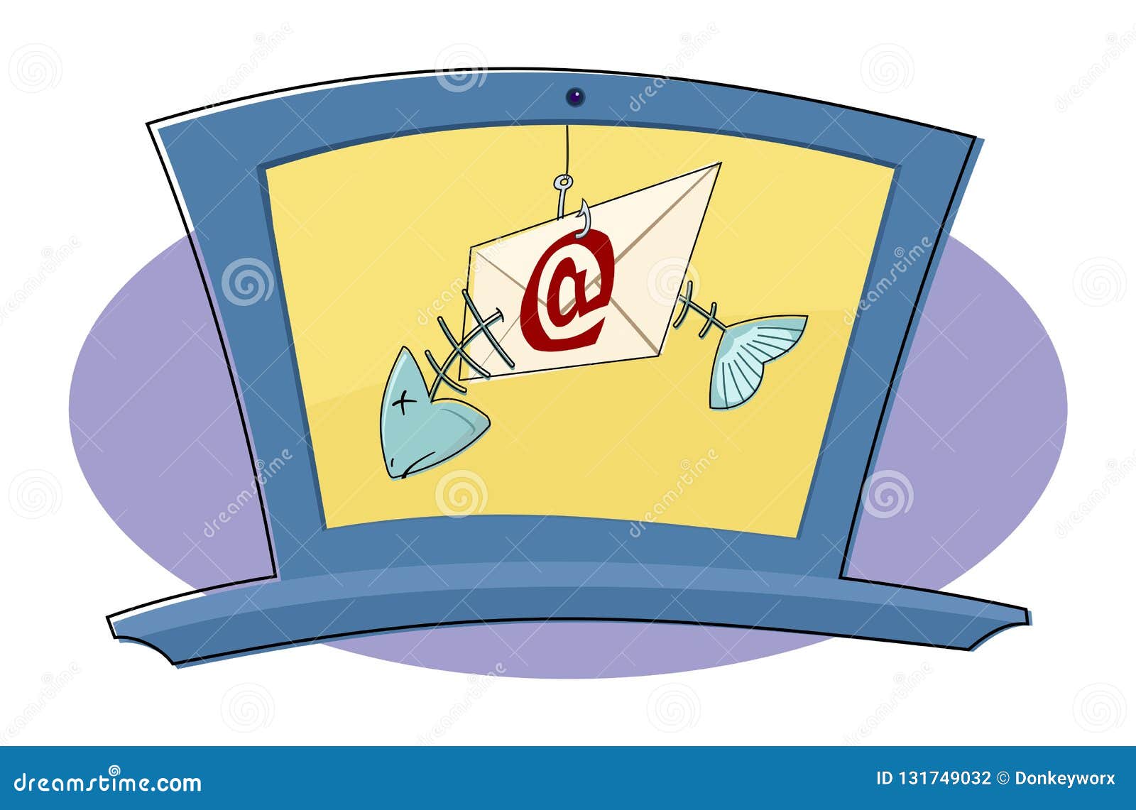 Phishing Email On Laptop Screen Cartoon Vector Illustration ...