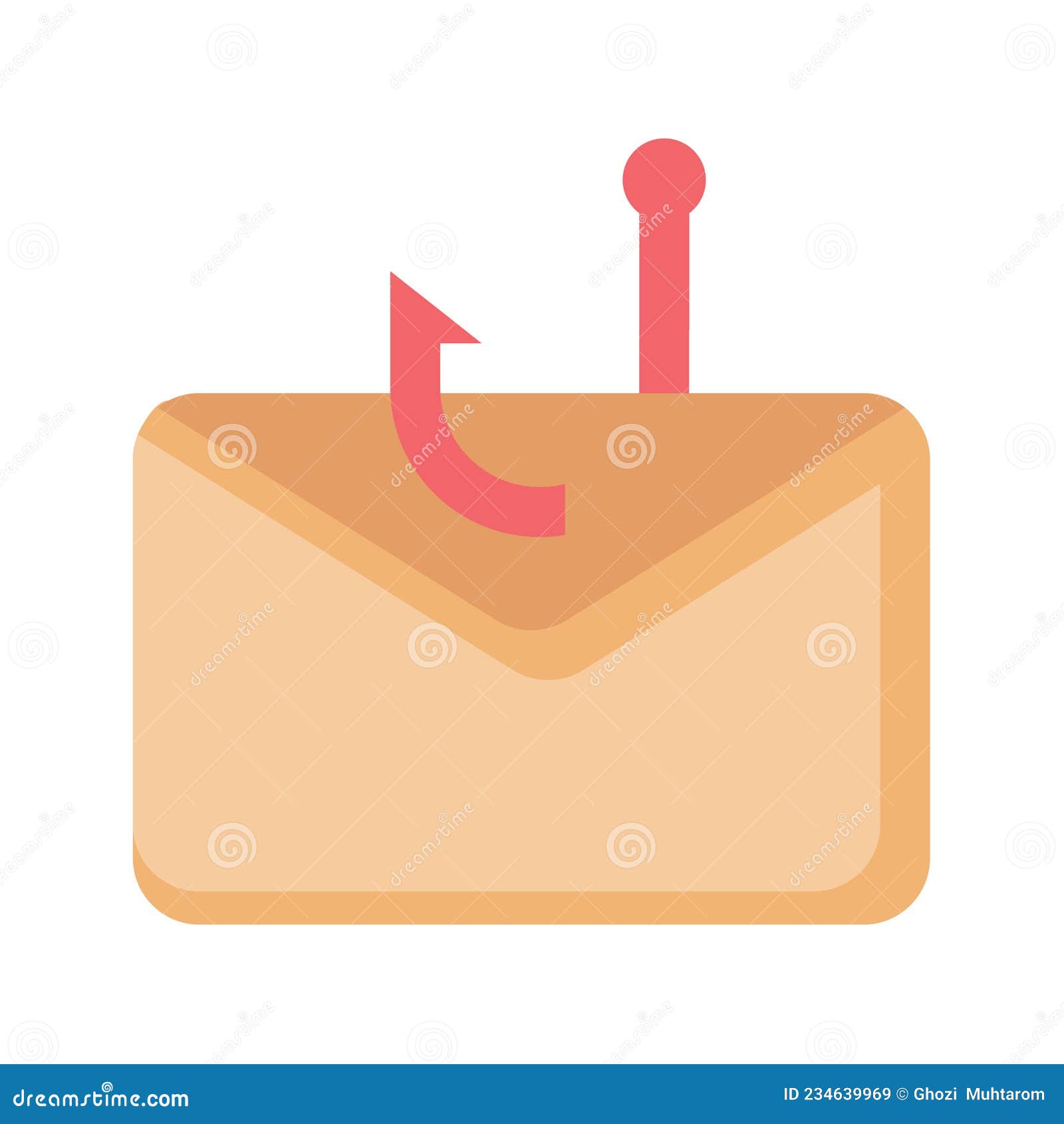 Phishing Email Scam Malware Bait Single Isolated Icon with Flat Style ...