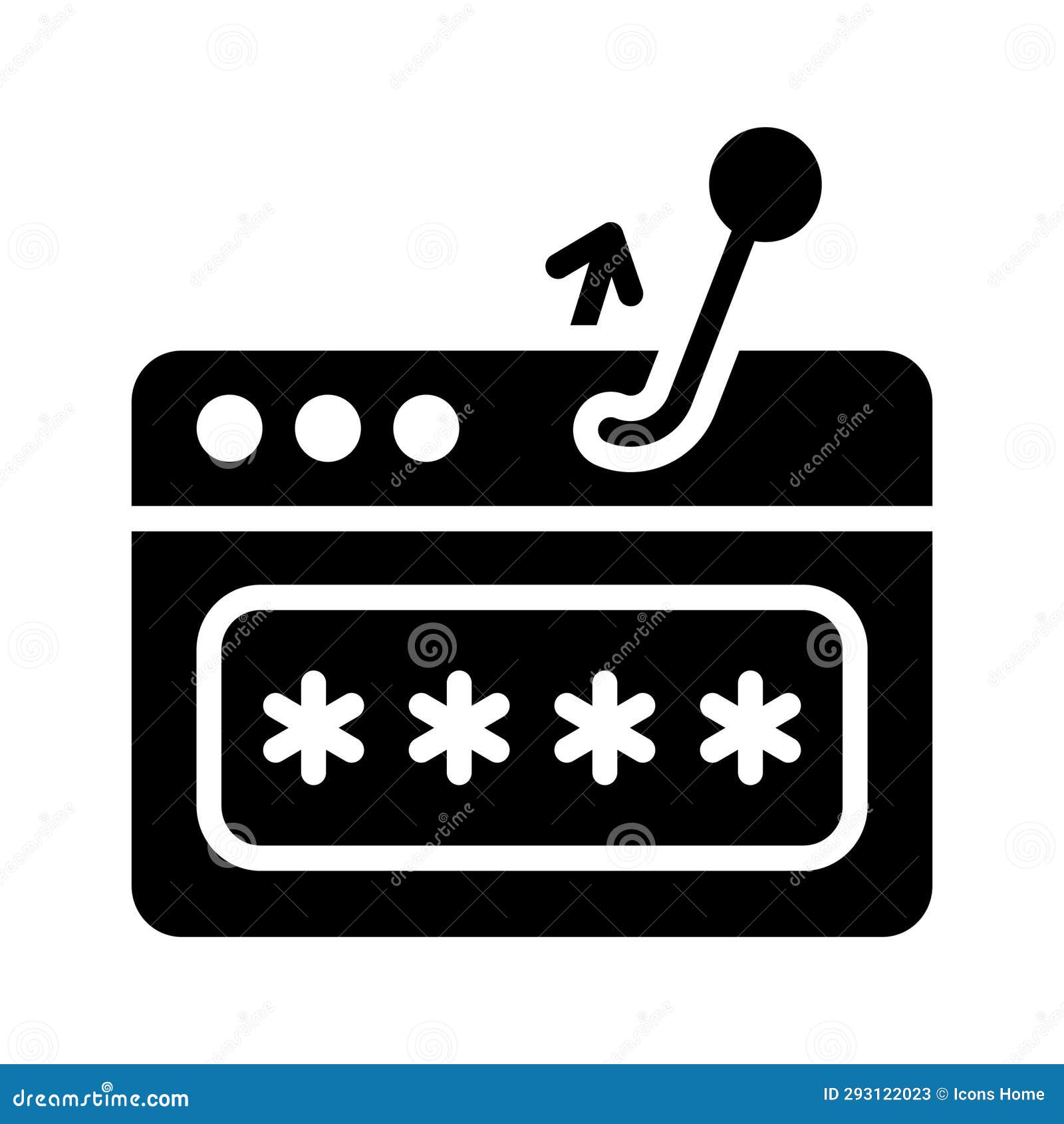Phishing Password Icon, Hacker Attack and Web Security. Steal Passwords ...