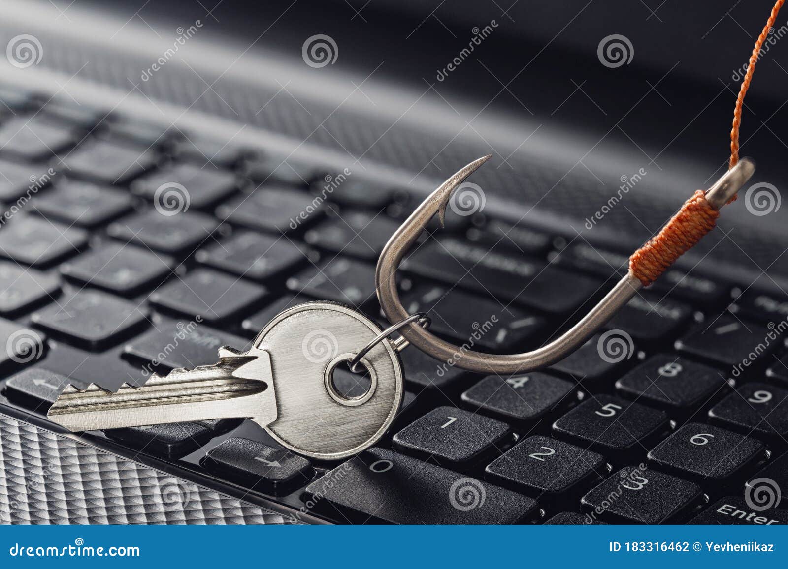 Phishing Personal Data , Key and Hook on Computer Keyboard Stock Photo ...