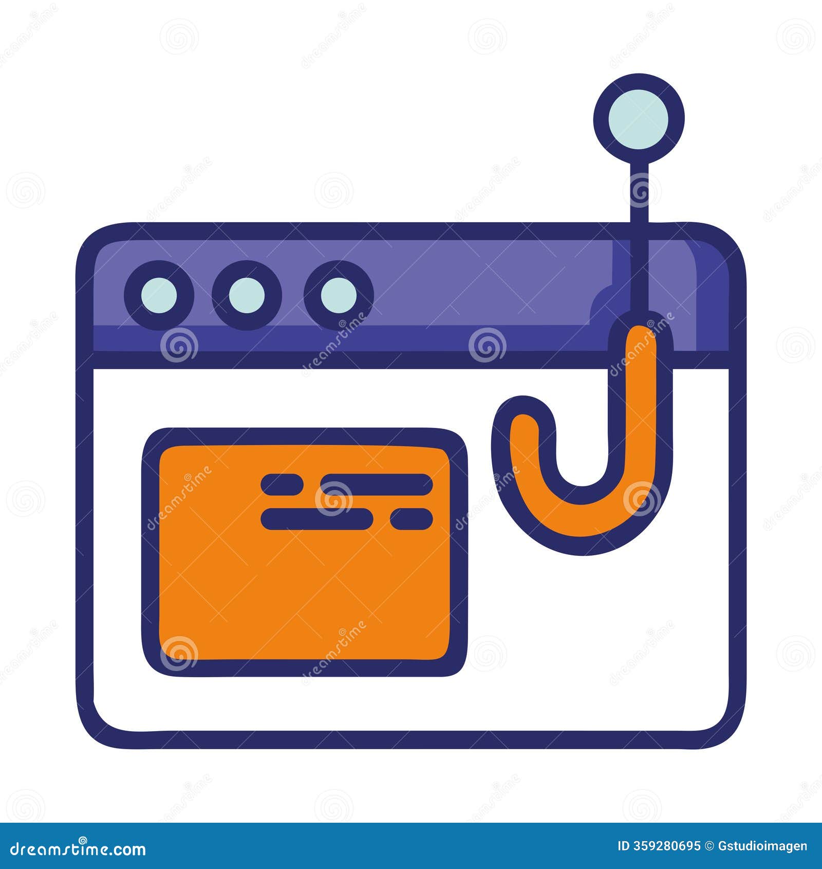 Phishing Scam Alert Icon stock illustration. Illustration of hacking ...