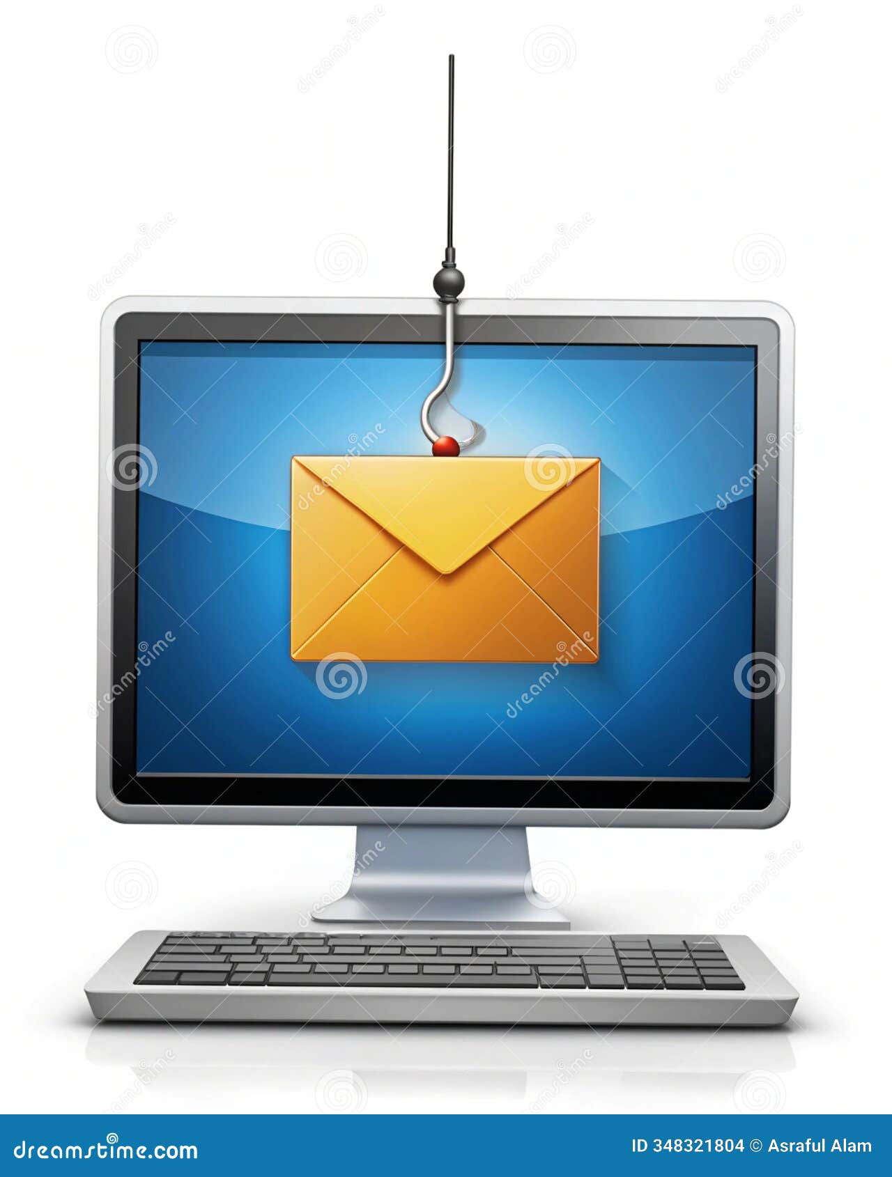 Phishing Scam Concept with a Computer Screen Showing a Fraudulent Email ...