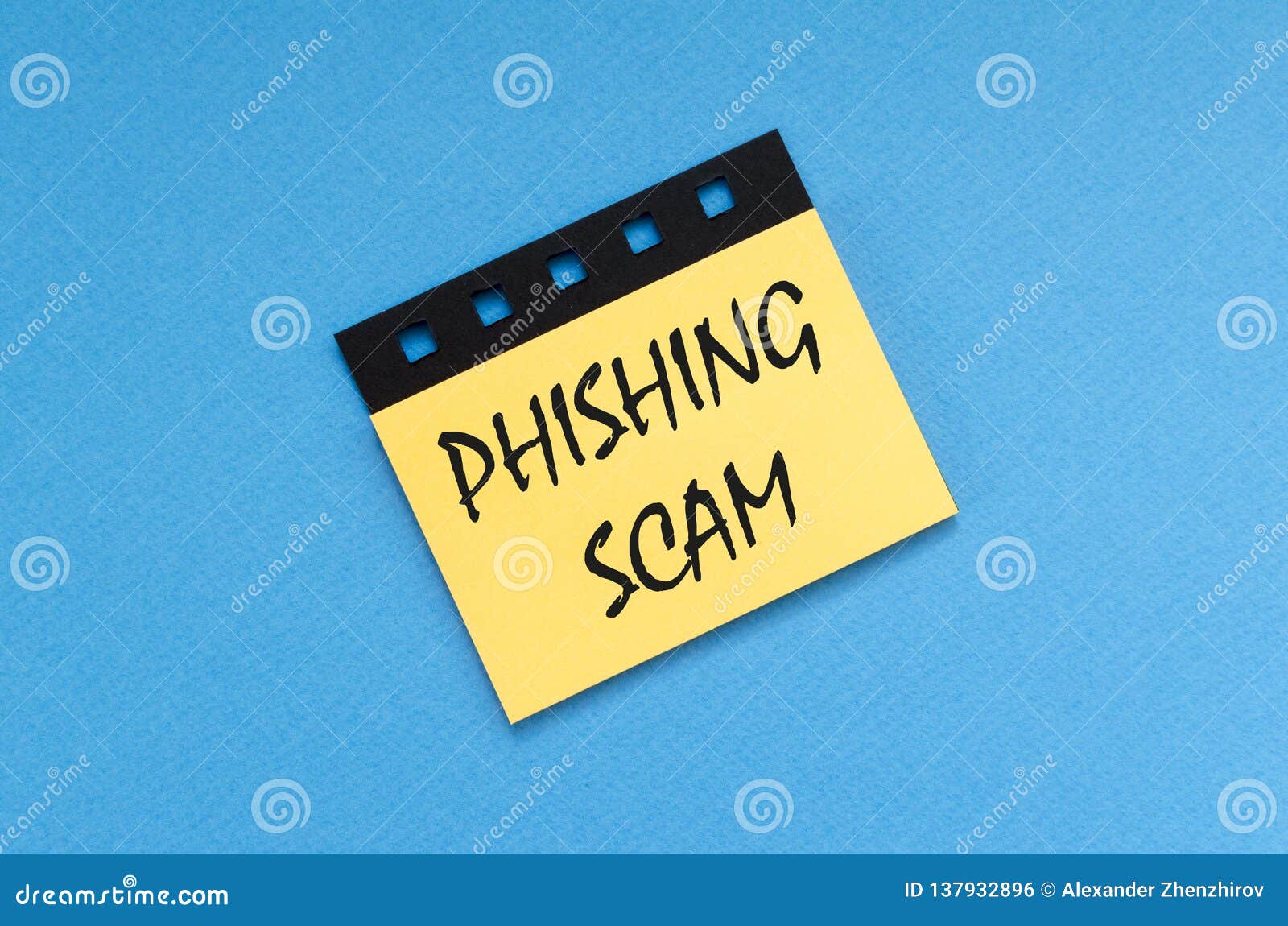 Phishing scam on sticker stock photo. Image of internet - 137932896