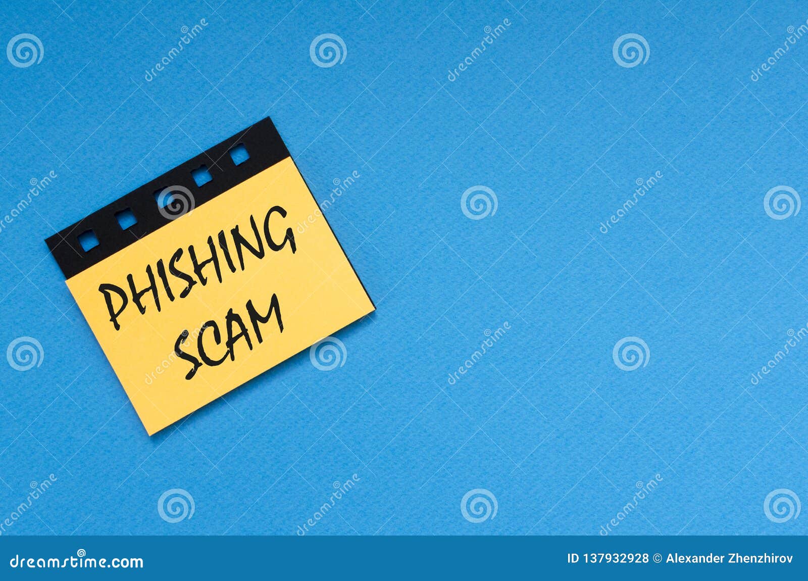 Phishing scam on sticker stock photo. Image of concept - 137932928