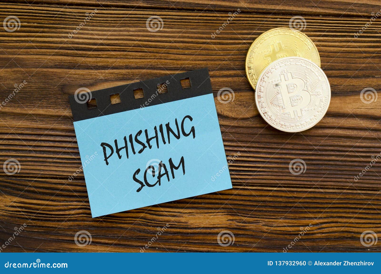 Phishing scam on sticker stock photo. Image of text - 137932960