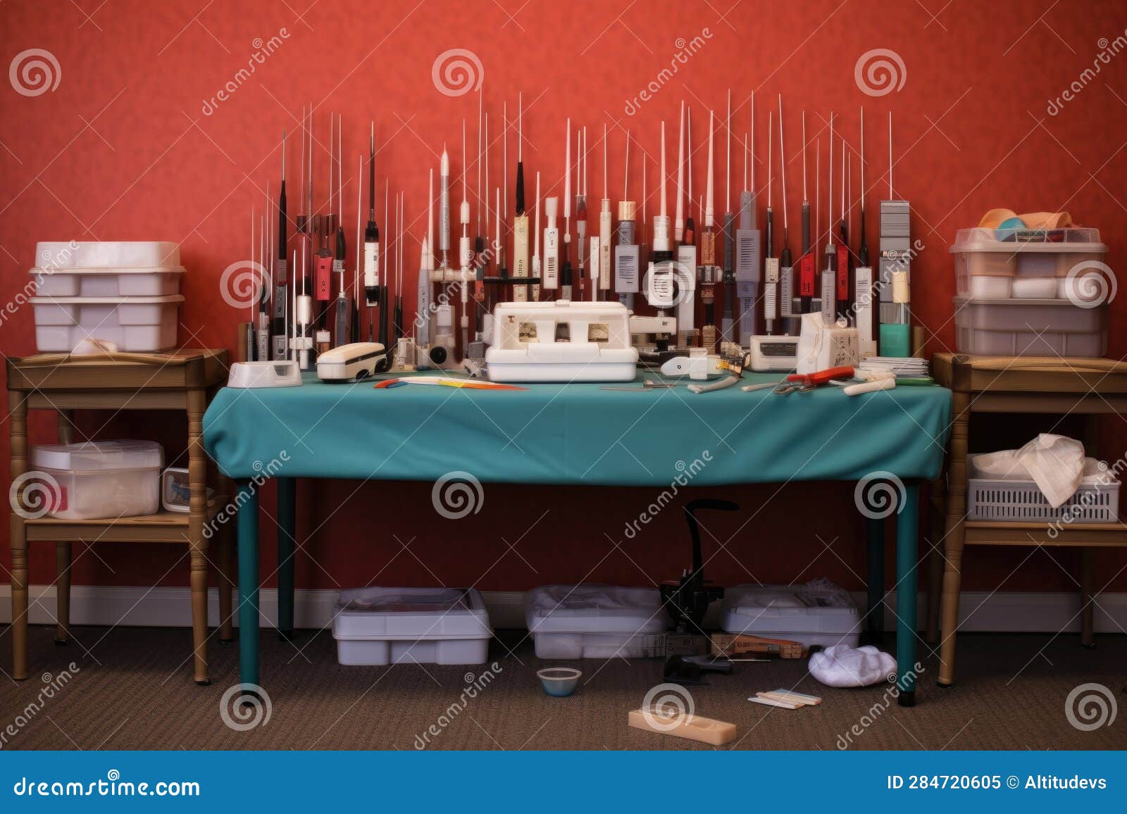 Phlebotomy Equipment Arranged Neatly on a Table Stock Illustration ...
