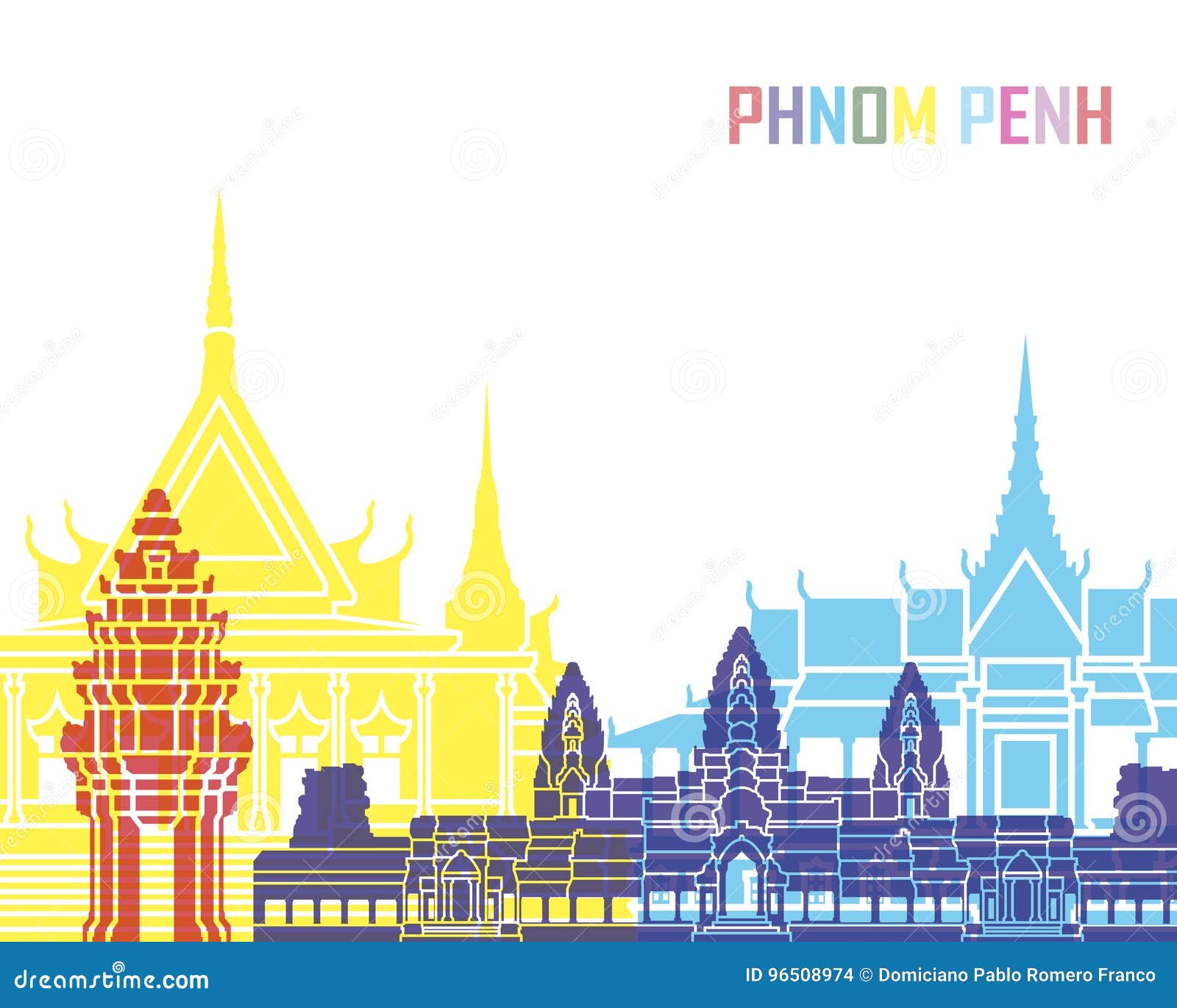 Phnom Penh Skyline Cambodia Stock Illustrations – 17 Phnom Penh Skyline ...
