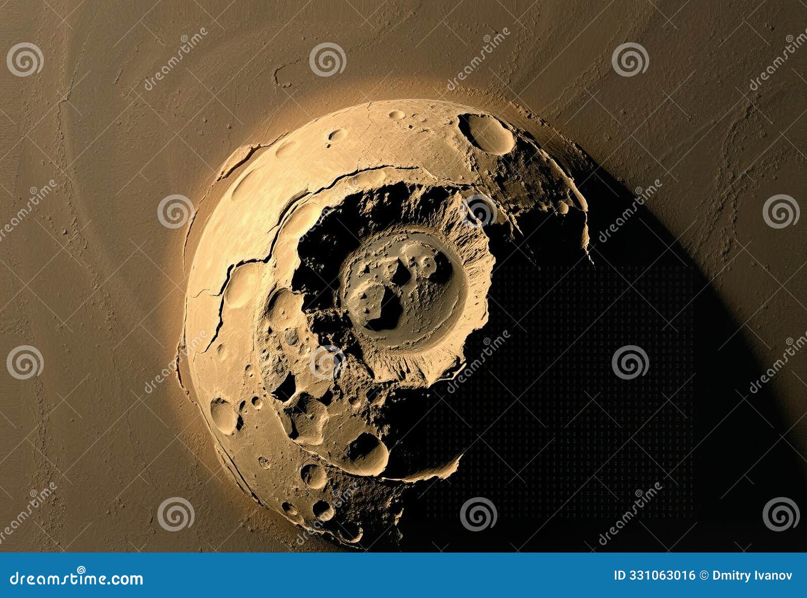 Phobos Code Crater a Matrix Code Depiction of a Crater on Phobo Stock ...