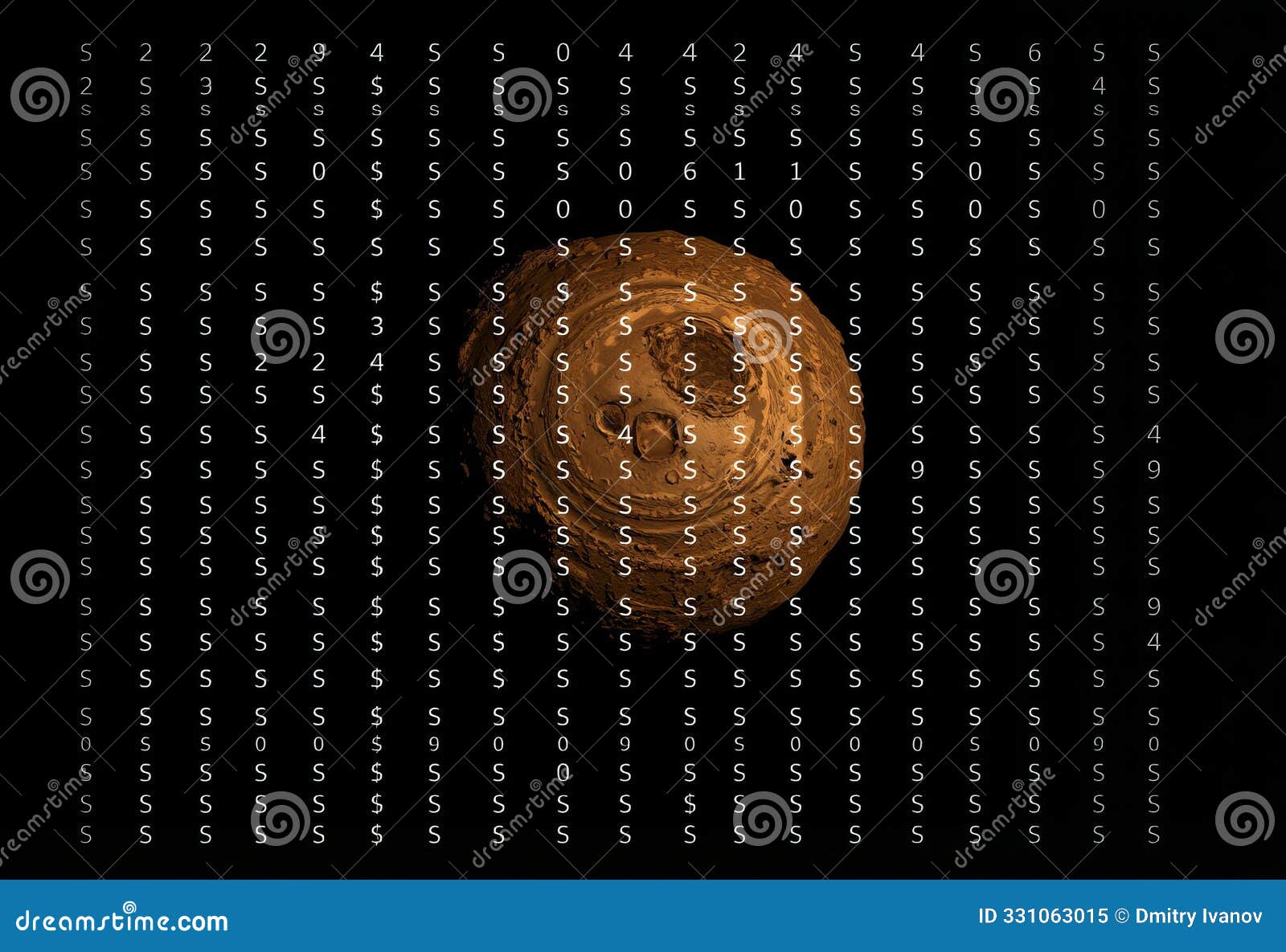Phobos Code a Matrix Code Depiction of Phobos Surface with a G Stock ...
