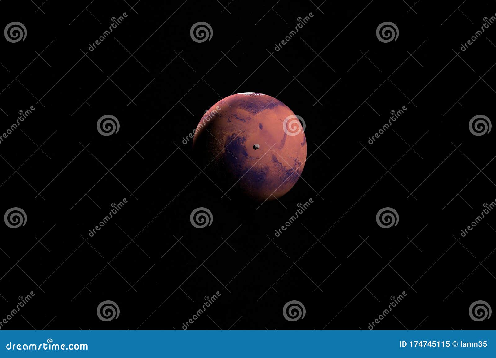 Phobos, Mars I, Orbiting Around Mars Planet in the Outer Space. 3d ...