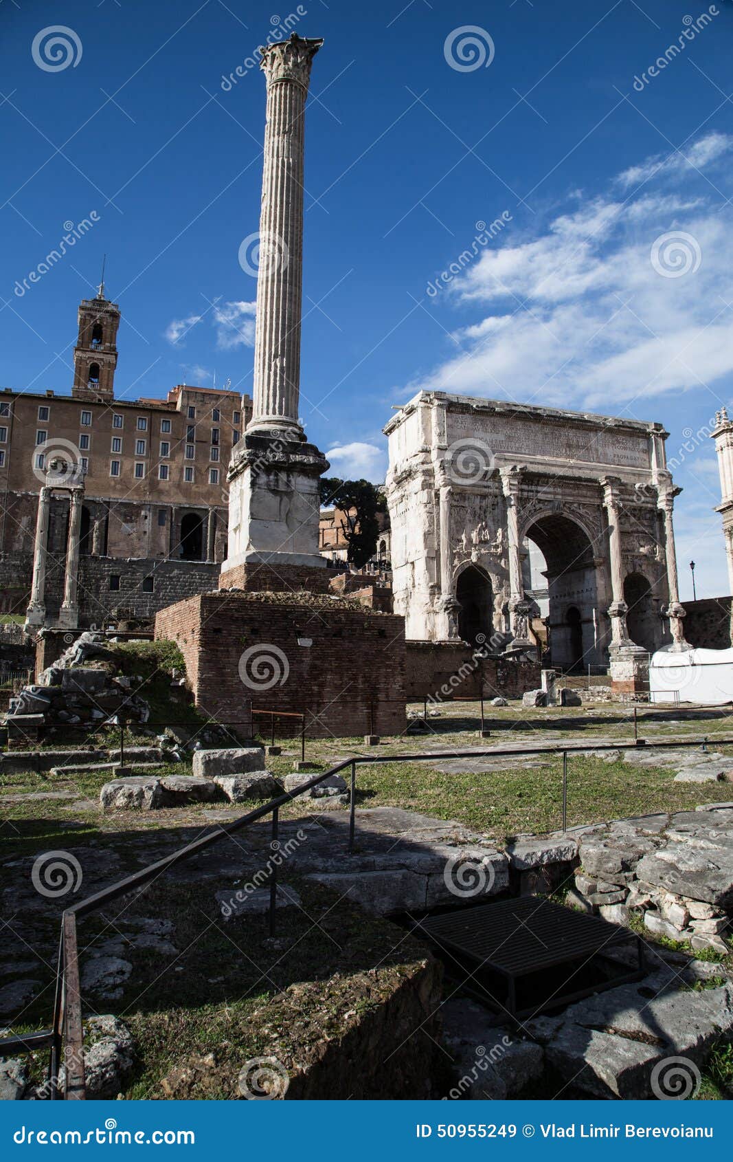 Phocas Column Septimius Severus Arch Stock Image - Image of septimius ...