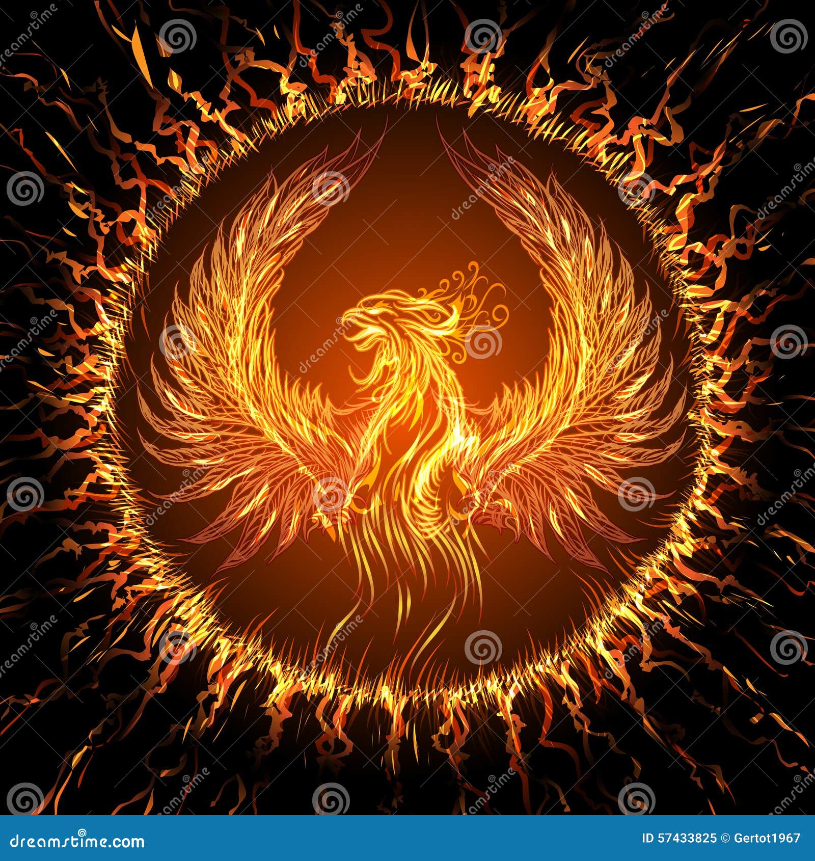 Phoenix illustration de vecteur. Illustration du marque - 57433825