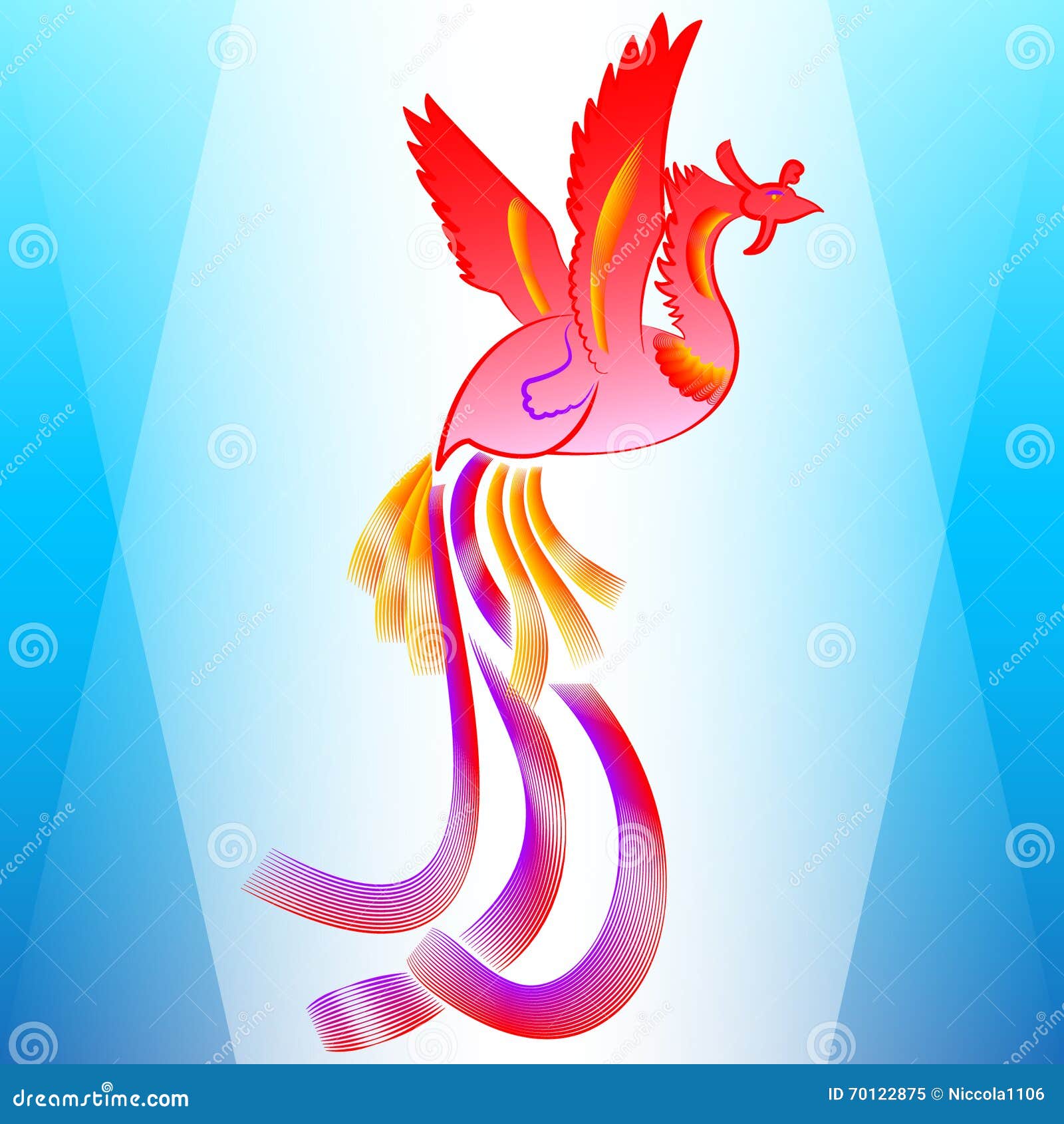 Phoenix stock vector. Illustration of graphic, colored - 70122875