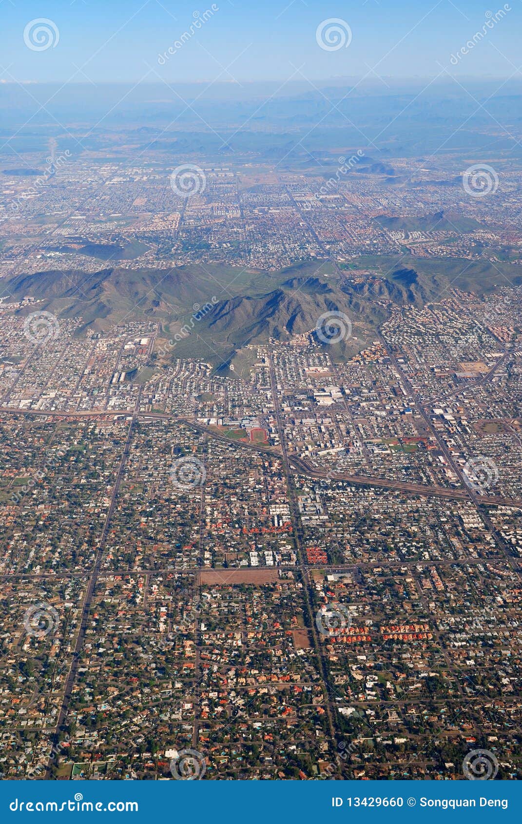 Phoenix Aerial View, Arizona Stock Photo - Image of mcdowell, cars ...