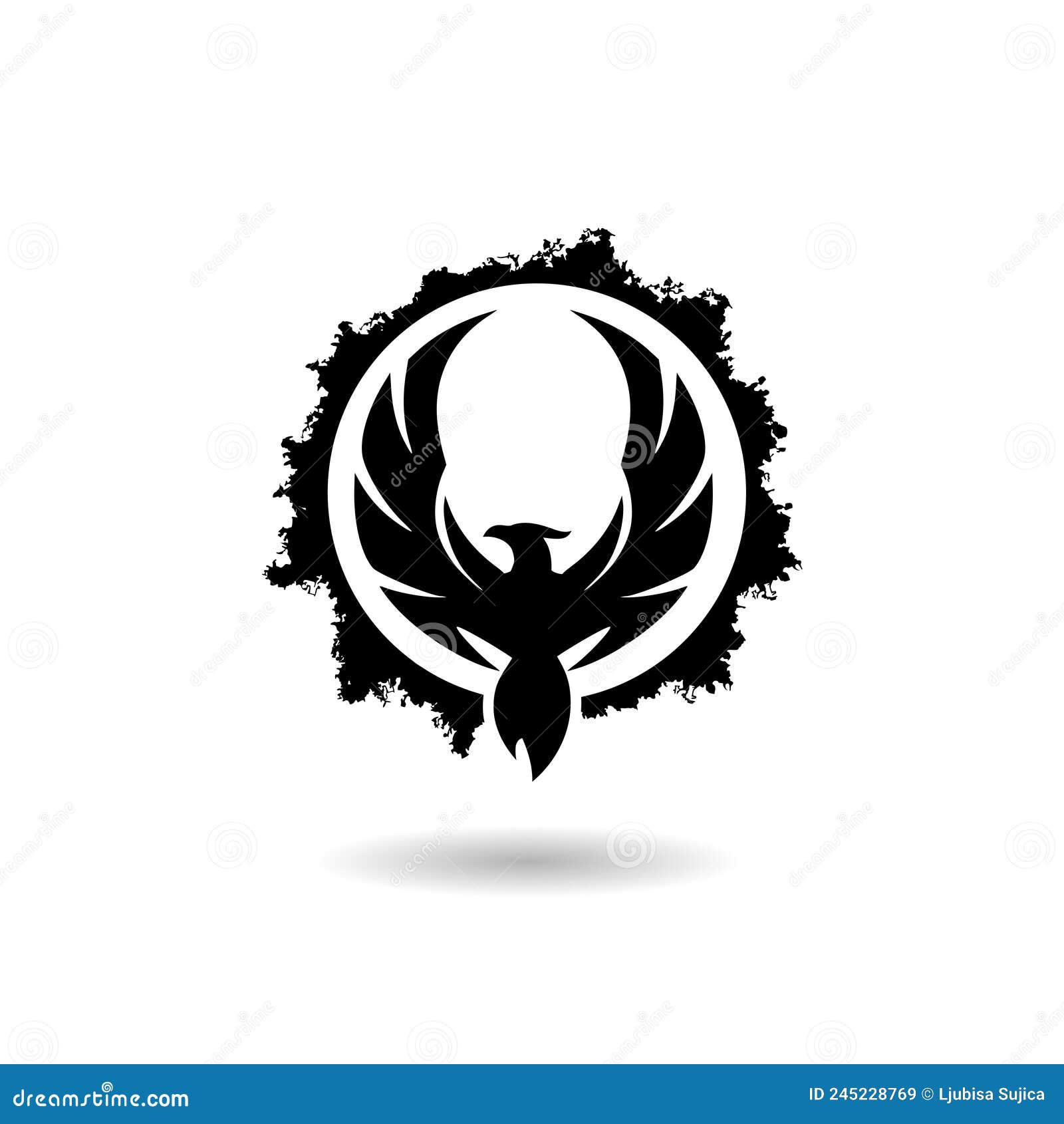 Phoenix Animal Design Logo with Shadow Stock Vector - Illustration of ...
