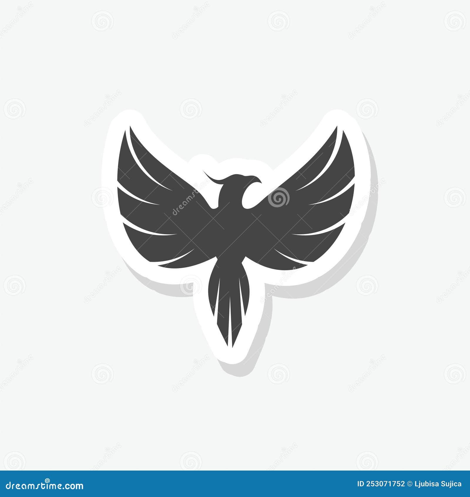 Phoenix Animal Design Logo Sticker Stock Vector - Illustration of icon ...
