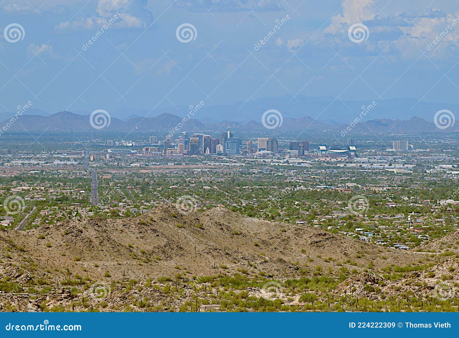 Phoenix, Arizona: Cityscape from South Mountain Range Editorial Stock ...